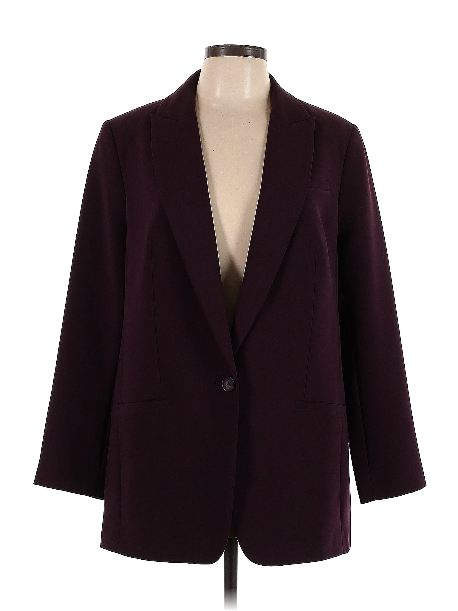Express Solid Burgundy Blazer Size L - 67% off | ThredUp