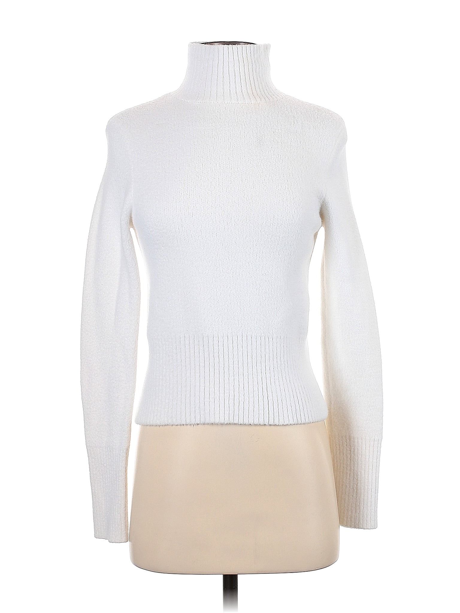 Zara Color Block Solid White Turtleneck Sweater Size S - 50% off | ThredUp
