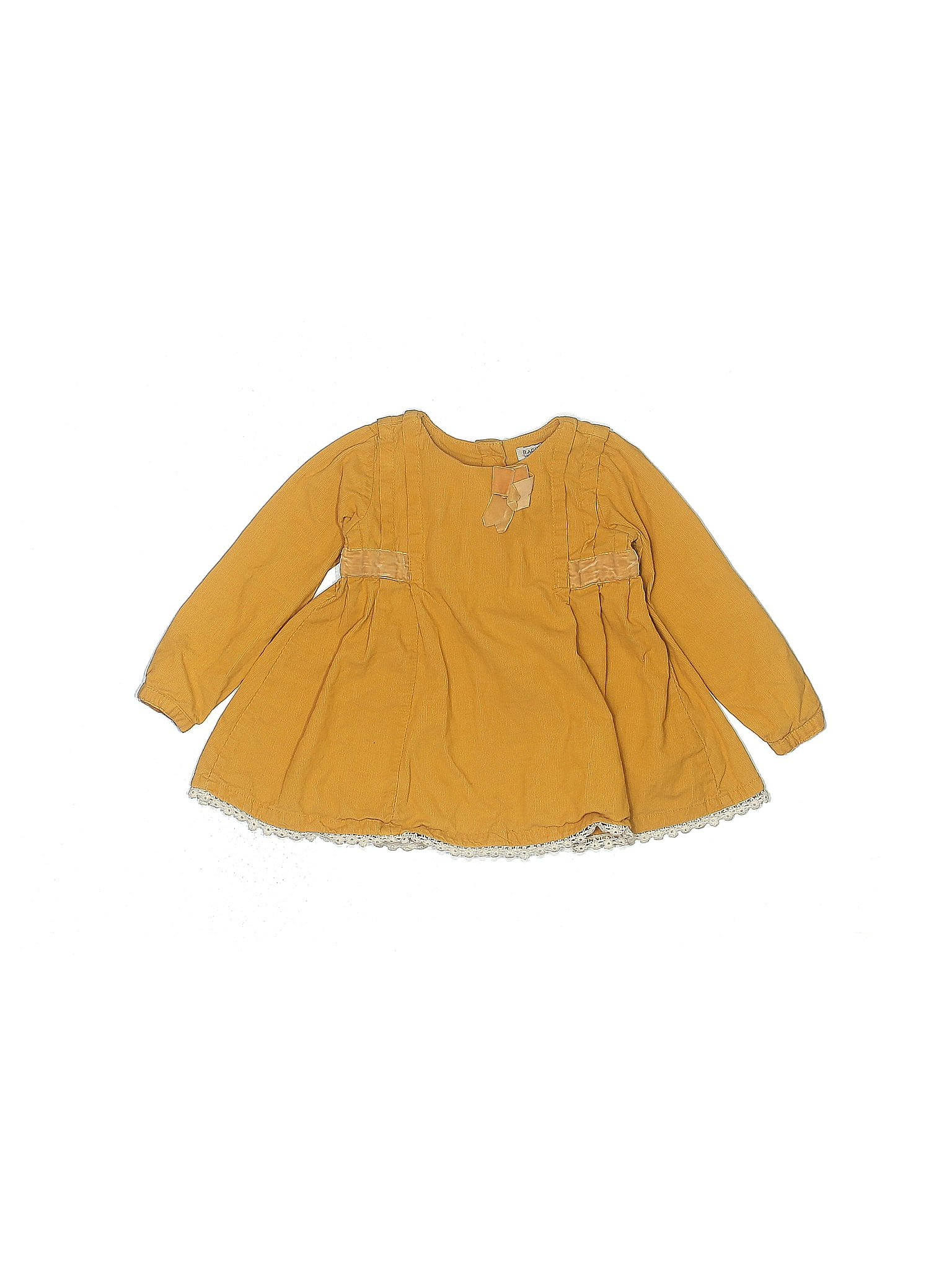 Rachel Zoe 100 Cotton Solid Yellow Long Sleeve Blouse Size 24 Mo 80