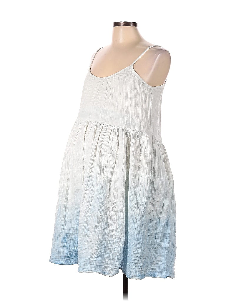 Hatch 100% Cotton Ombre White Casual Dress Size Lg Maternity (3 ...