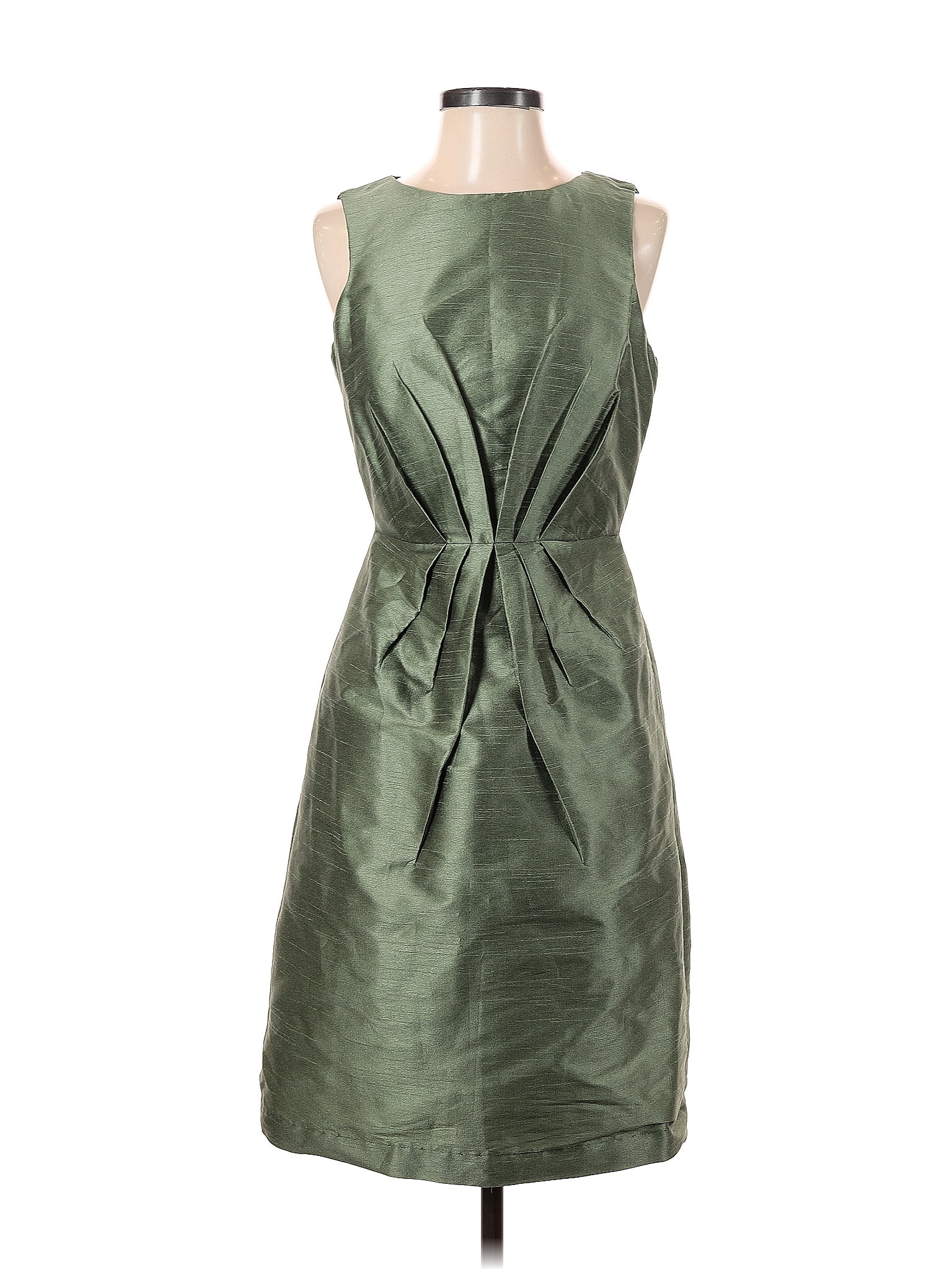 Monique Lhuillier Bridesmaid 100 Polyester Solid Green Cocktail Dress