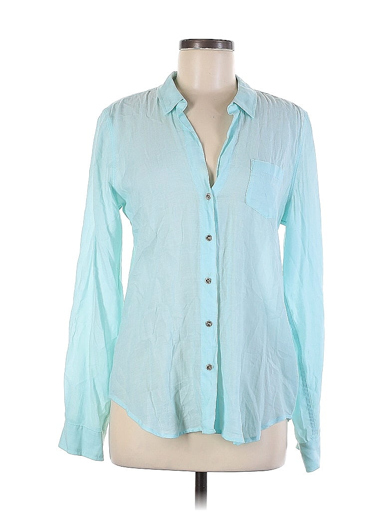 Lilly Pulitzer Checkered-gingham Blue Teal Long Sleeve Button-Down Shirt Size M - 72% off | ThredUp