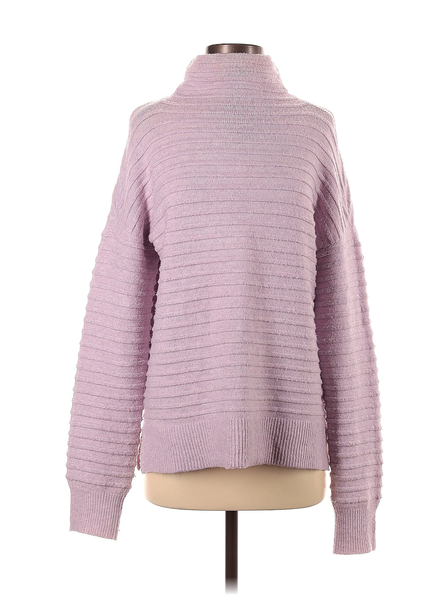 Marled by Reunited Color Block Solid Purple Turtleneck Sweater Size S ...
