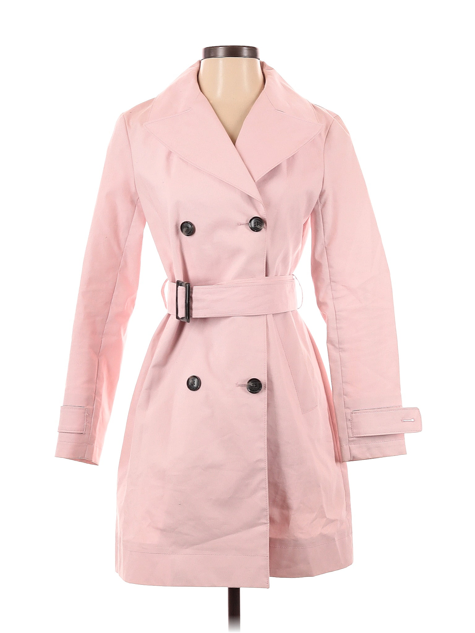 Banana Republic 100% Cotton Solid Pink Trenchcoat Size XS - 68% off | ThredUp