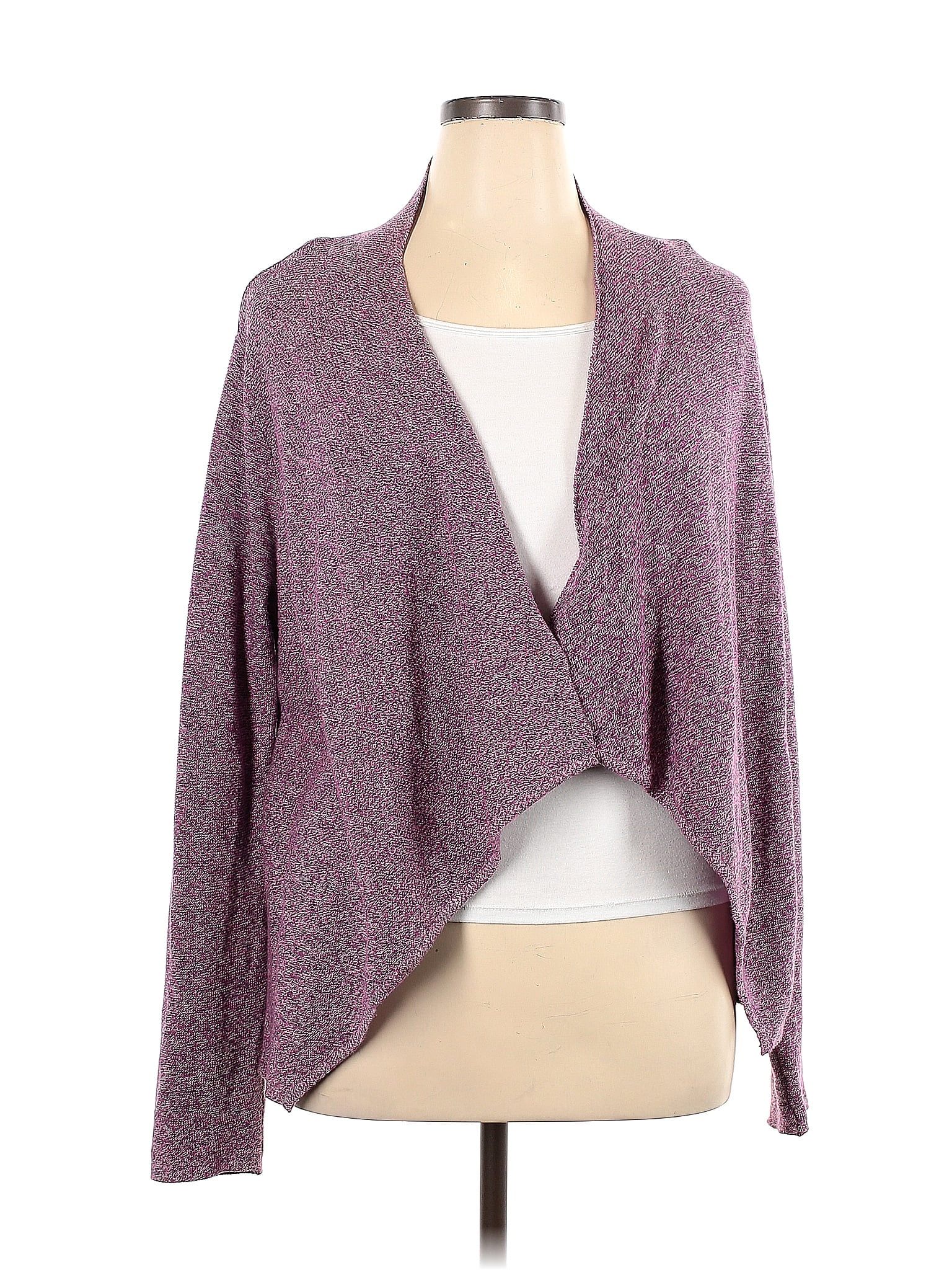 Sahalie Color Block Marled Purple Cardigan Size L - 54% off | ThredUp