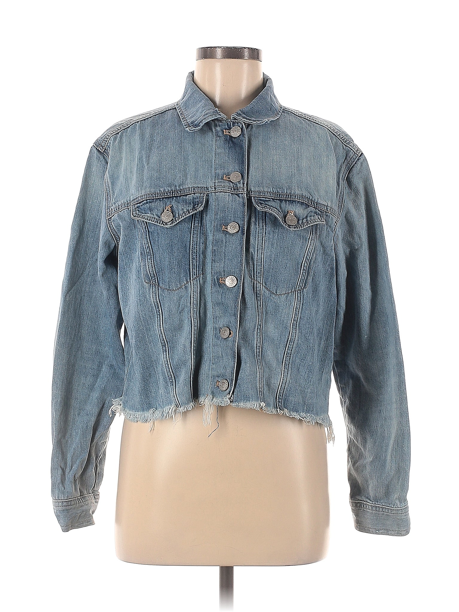 Express 100 Cotton Blue Denim Jacket Size M 65 Off Thredup