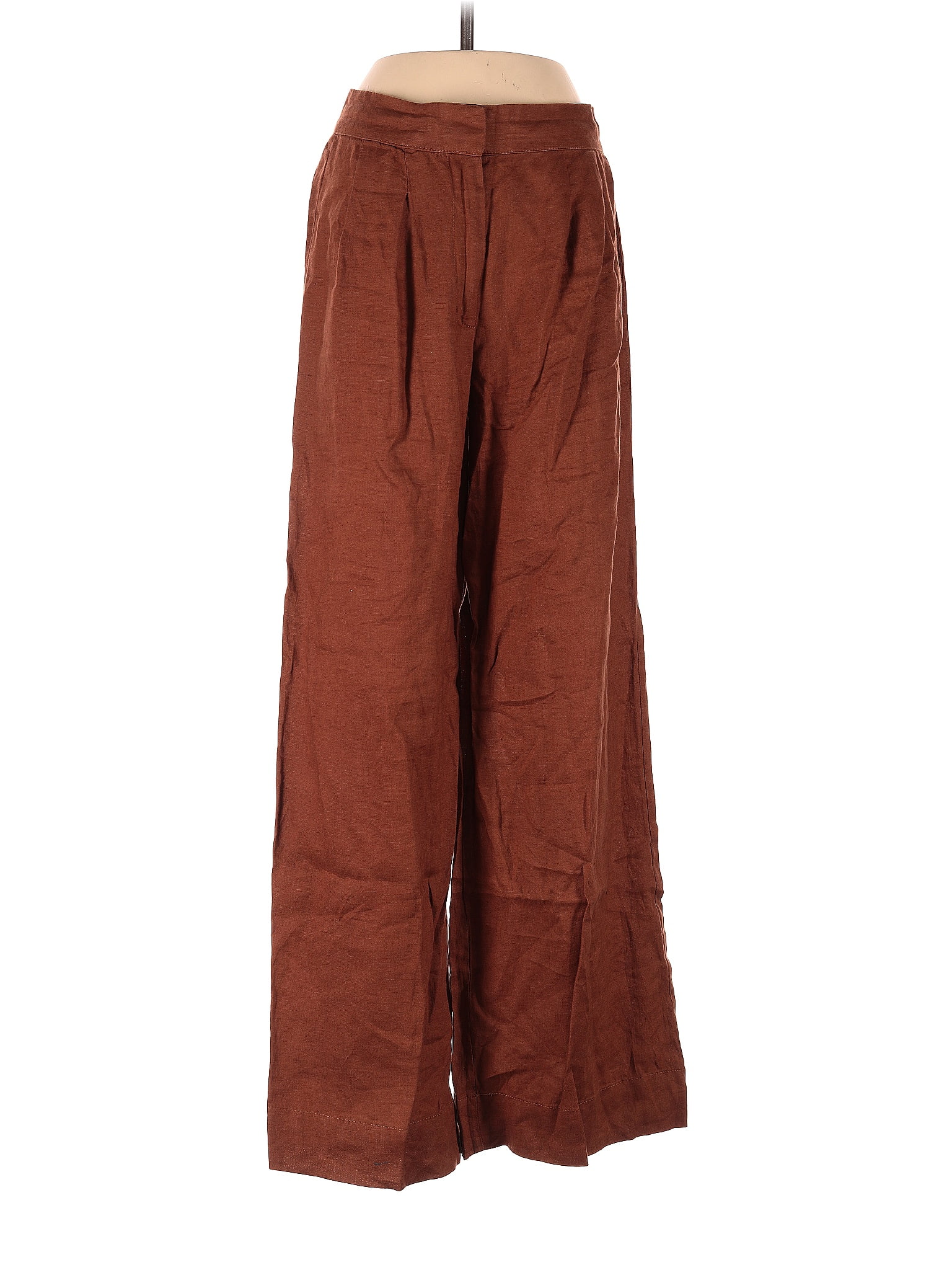 Magaschoni 100% Linen Solid Brown Casual Pants Size XS - 77% off | ThredUp