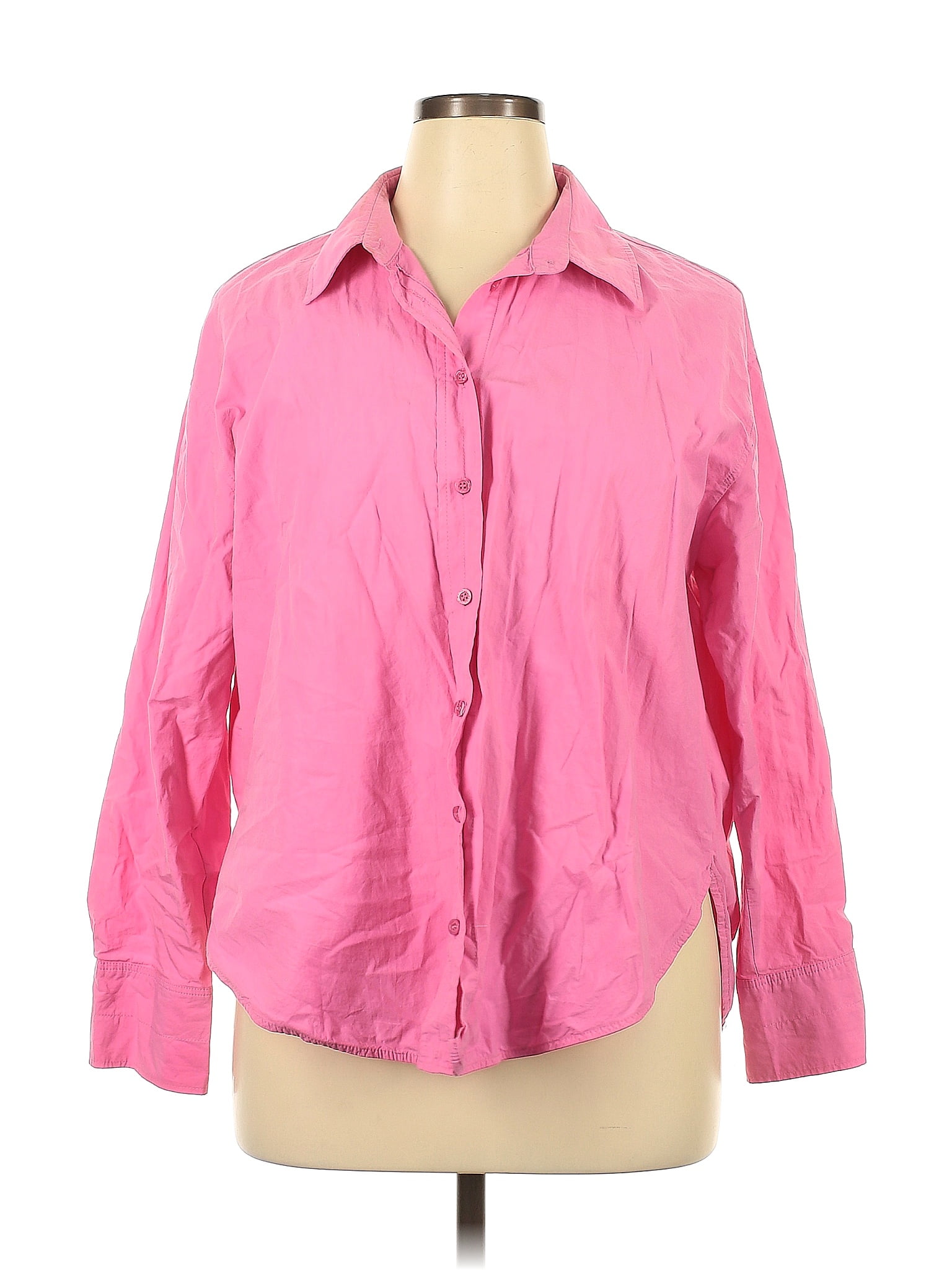 Zara 100% Baumwolle Pink Long Sleeve Button-Down Shirt Size XL - 51% off | ThredUp