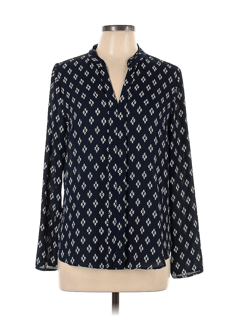 Primark 100 Polyester Polka Dots Blue Long Sleeve Blouse Size 10 43