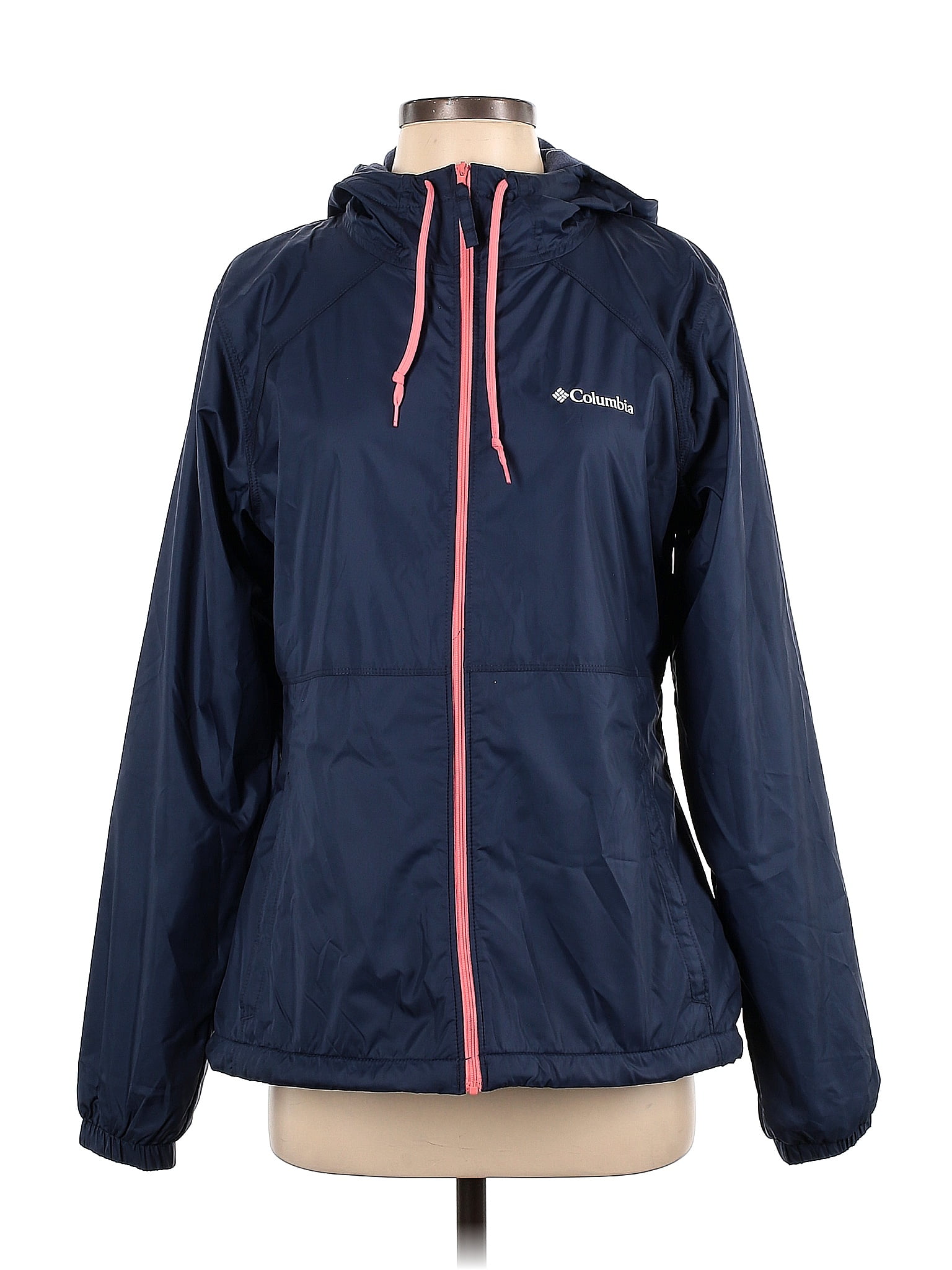 Columbia 100% Polyester Solid Navy Blue Jacket Size S - 61% off | ThredUp