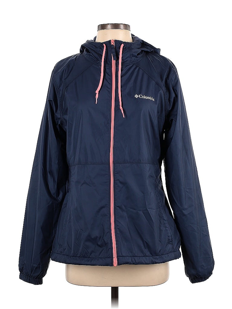 Columbia 100% Polyester Solid Navy Blue Jacket Size S - 61% off | ThredUp