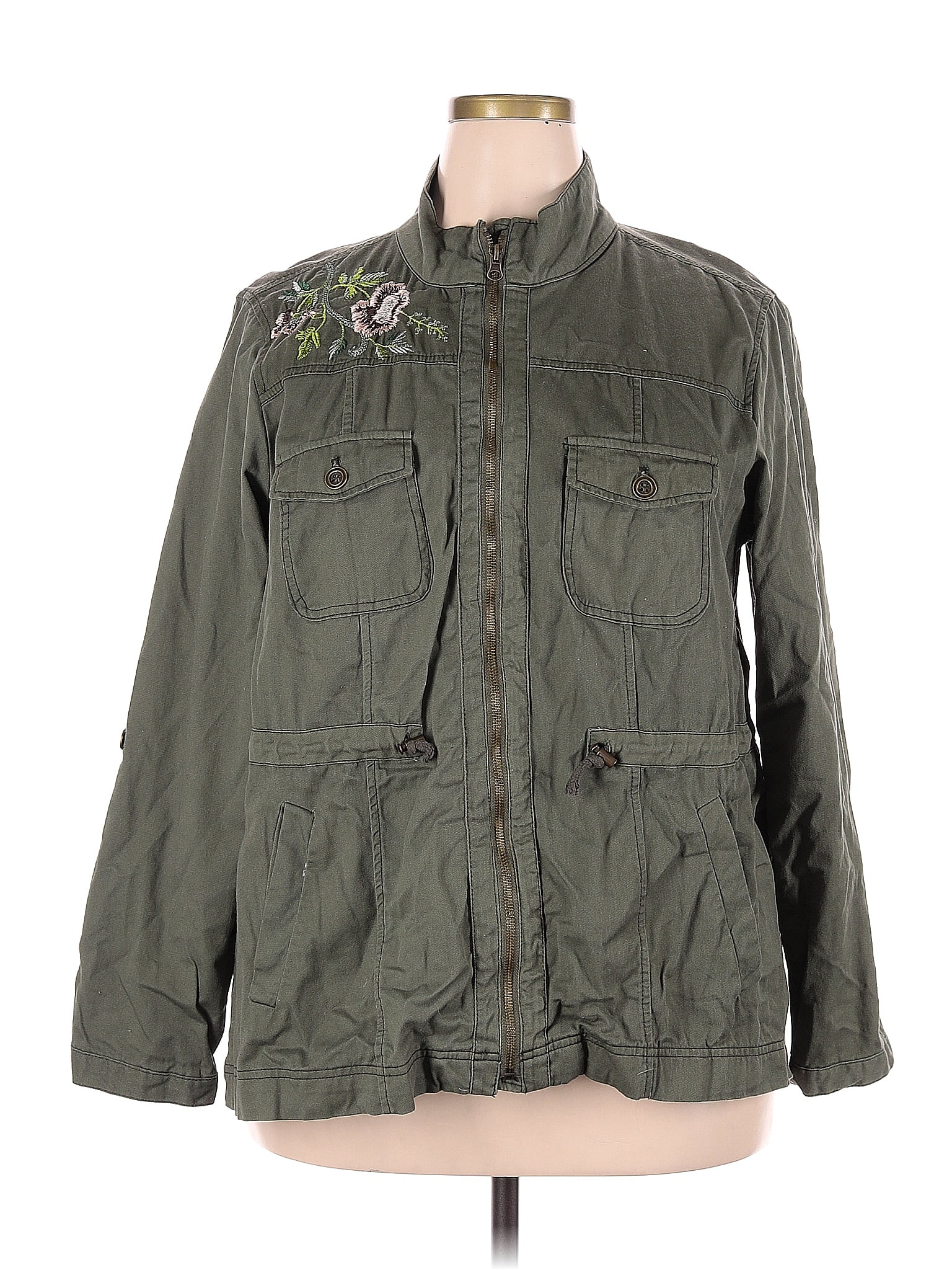 Westport 100% Cotton Solid Green Jacket Size 2X (Plus) - 40% off | ThredUp