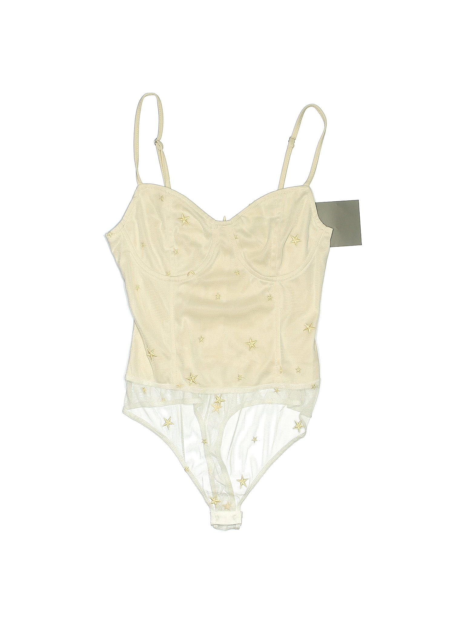Le Lis 100% Nylon Solid Ivory Bodysuit Size M - 75% off | ThredUp