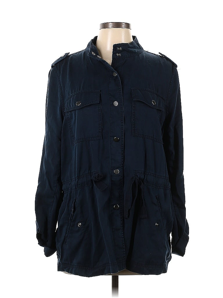 Ann Taylor LOFT 100% Lyocell Solid Navy Blue Jacket Size L - 70% off ...