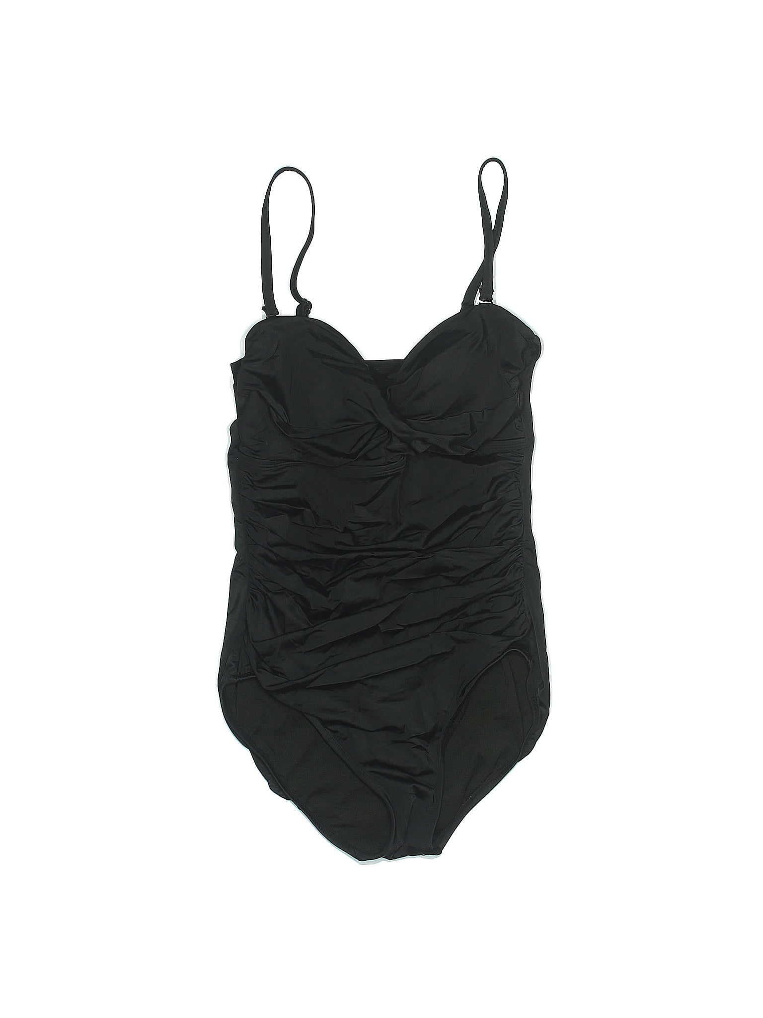 Curves Solid Black One Piece Swimsuit Size 8 - 10 - 47% off | ThredUp