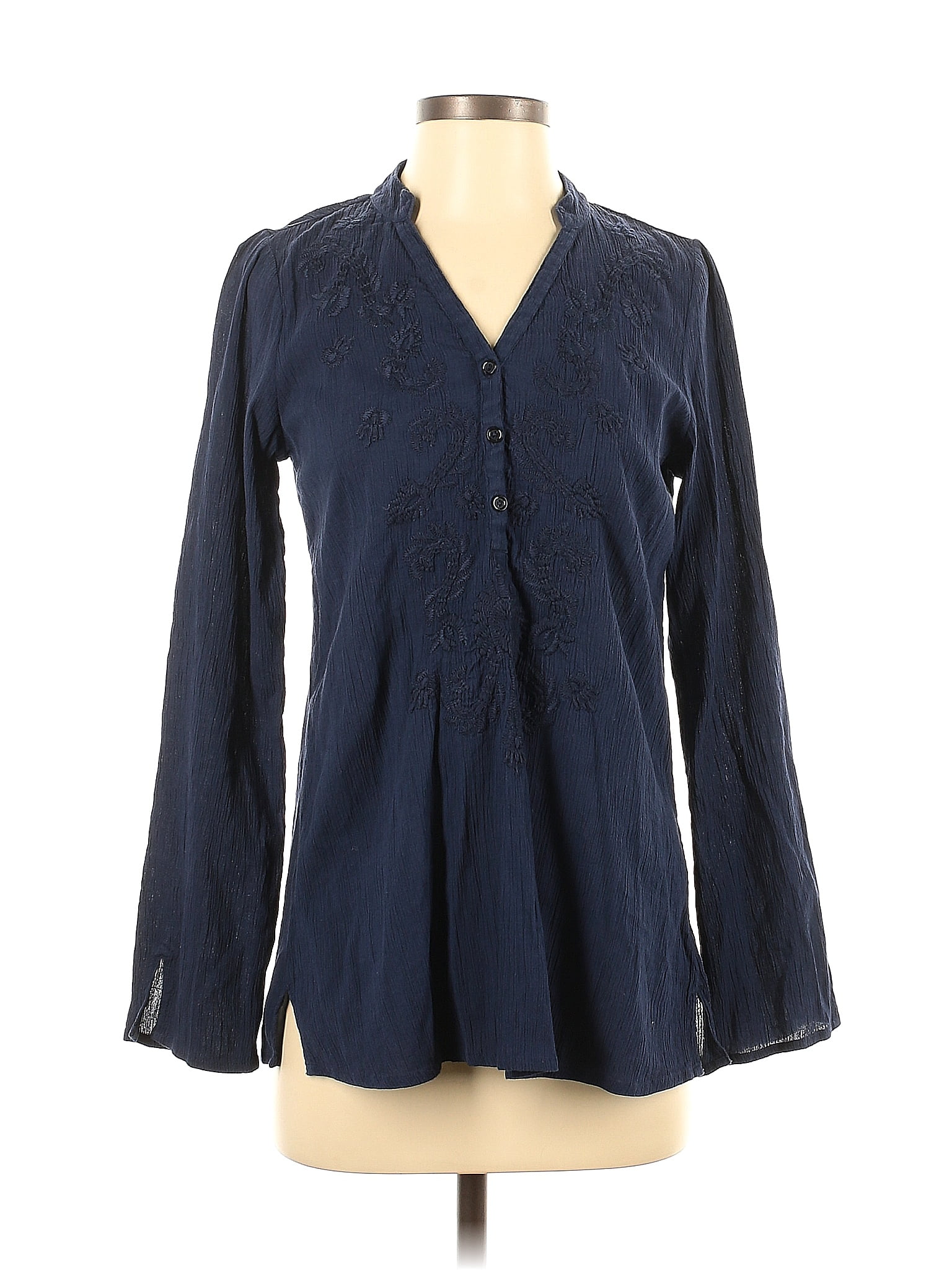 Lilly Pulitzer 100 Cotton Blue Long Sleeve Blouse Size Xs 69 Off