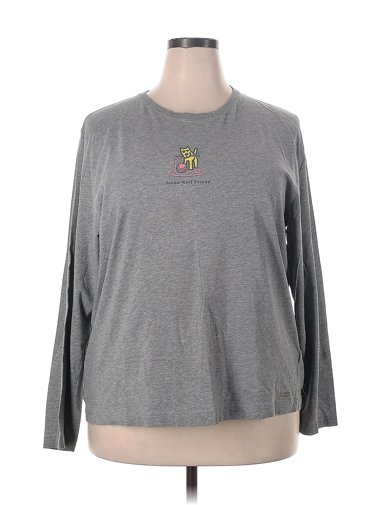 Life Is Good Graphic Gray Long Sleeve T-Shirt Size XXL - 50% off | ThredUp