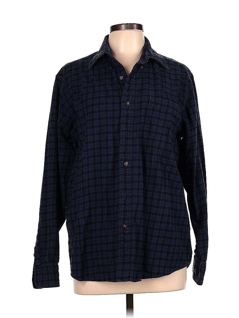 Eddie Bauer 100% Cotton Checkered-gingham Blue Long Sleeve Button-Down Shirt Size L - 69% off ...