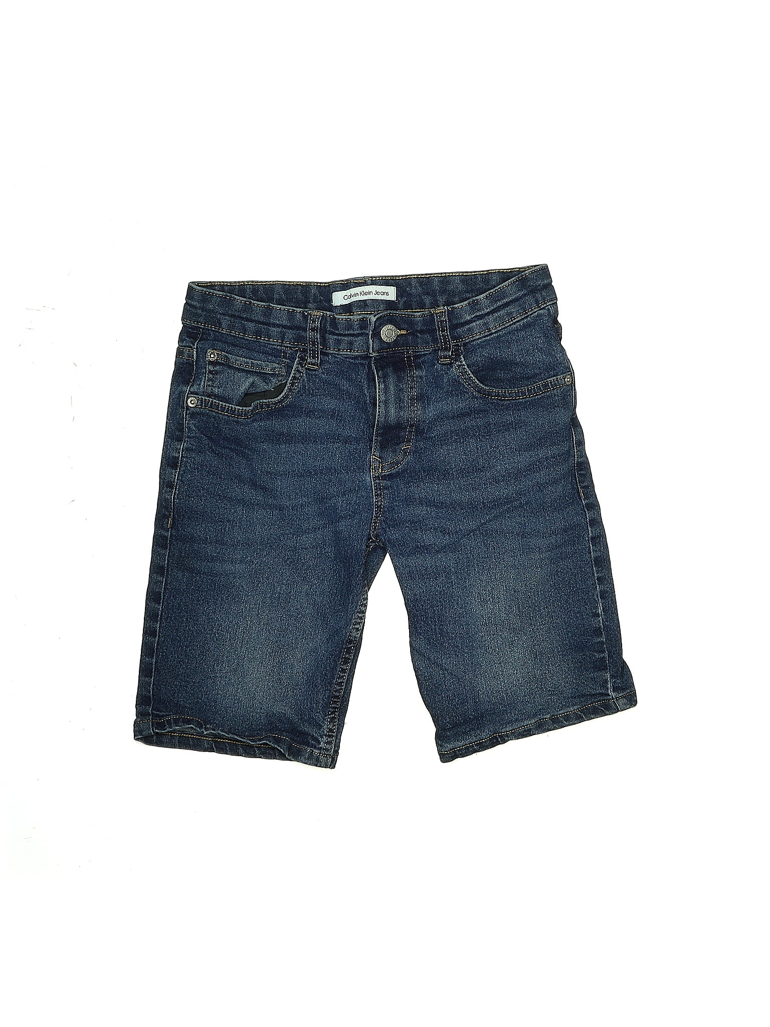 Calvin Klein Jeans Solid Blue Denim Shorts Size 14 44 Off Thredup