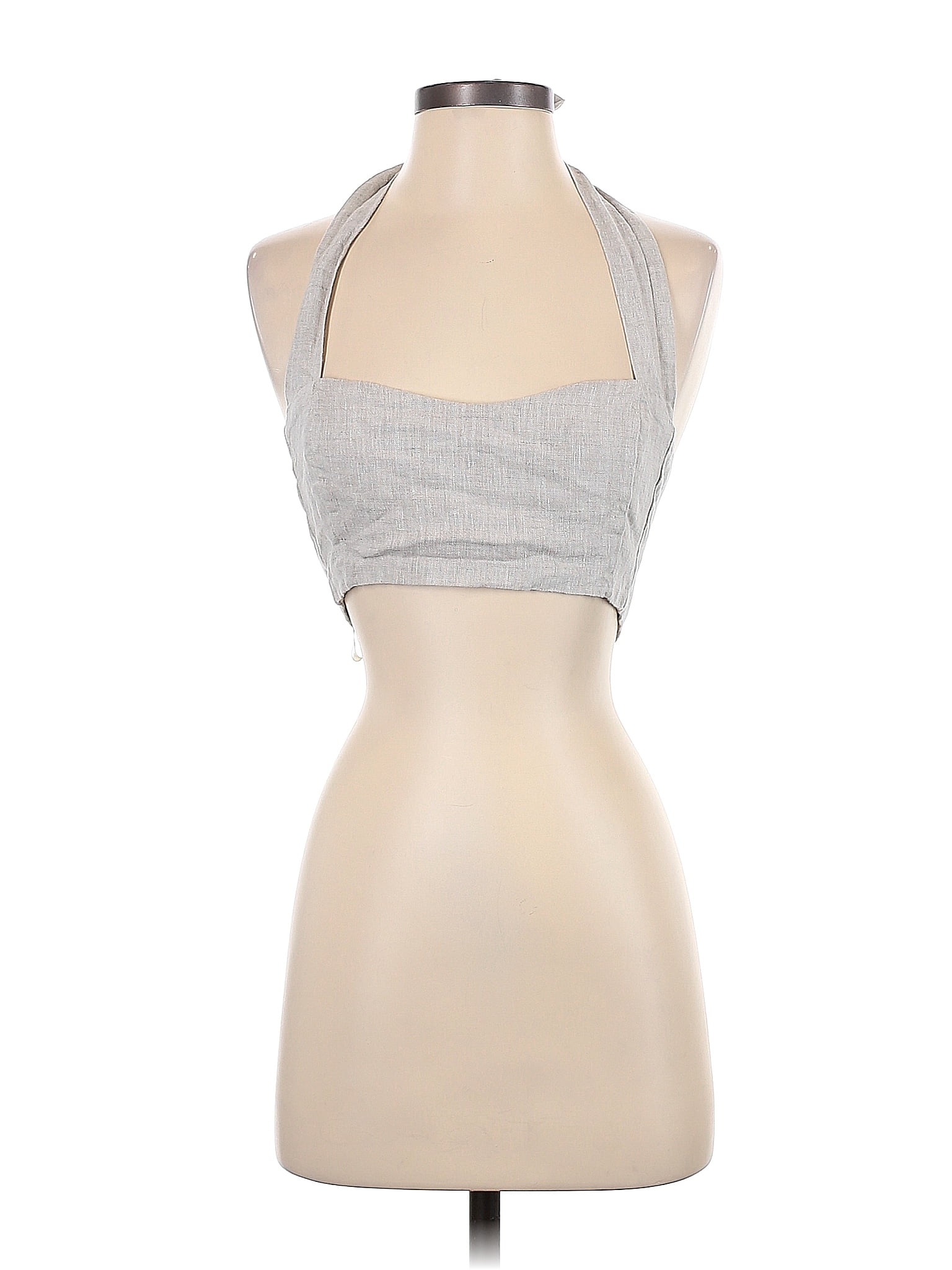 Dissh 100% Linen Marled Gray Halter Top Size 4 - 62% off | ThredUp