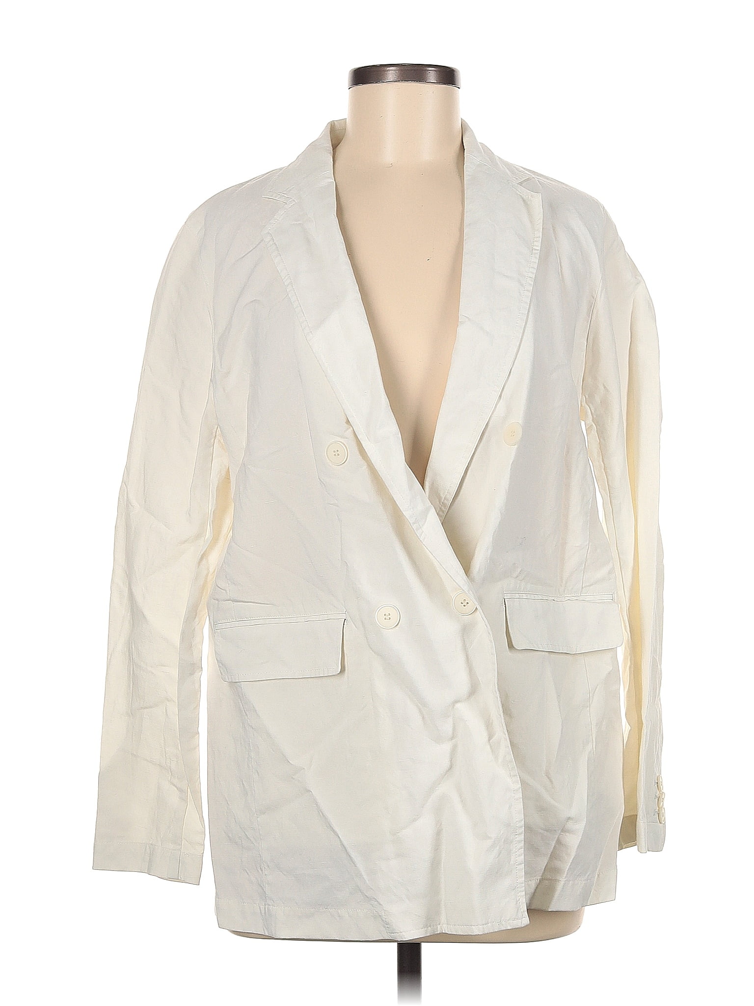 Uniqlo Solid Ivory Blazer Size M - 50% off | ThredUp