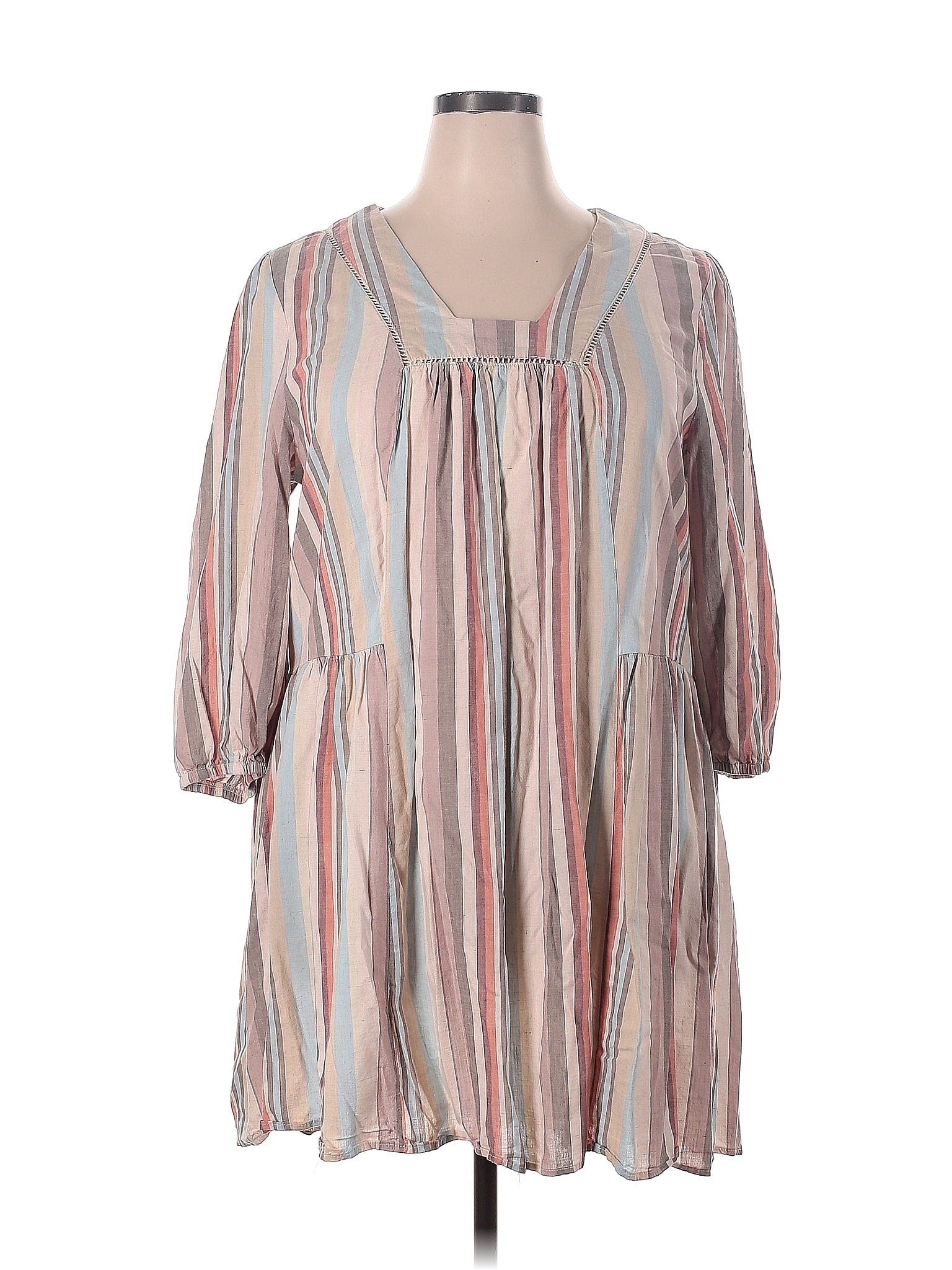 Knox Rose Stripes Multi Color Gray Casual Dress Size Xxl 16 Off