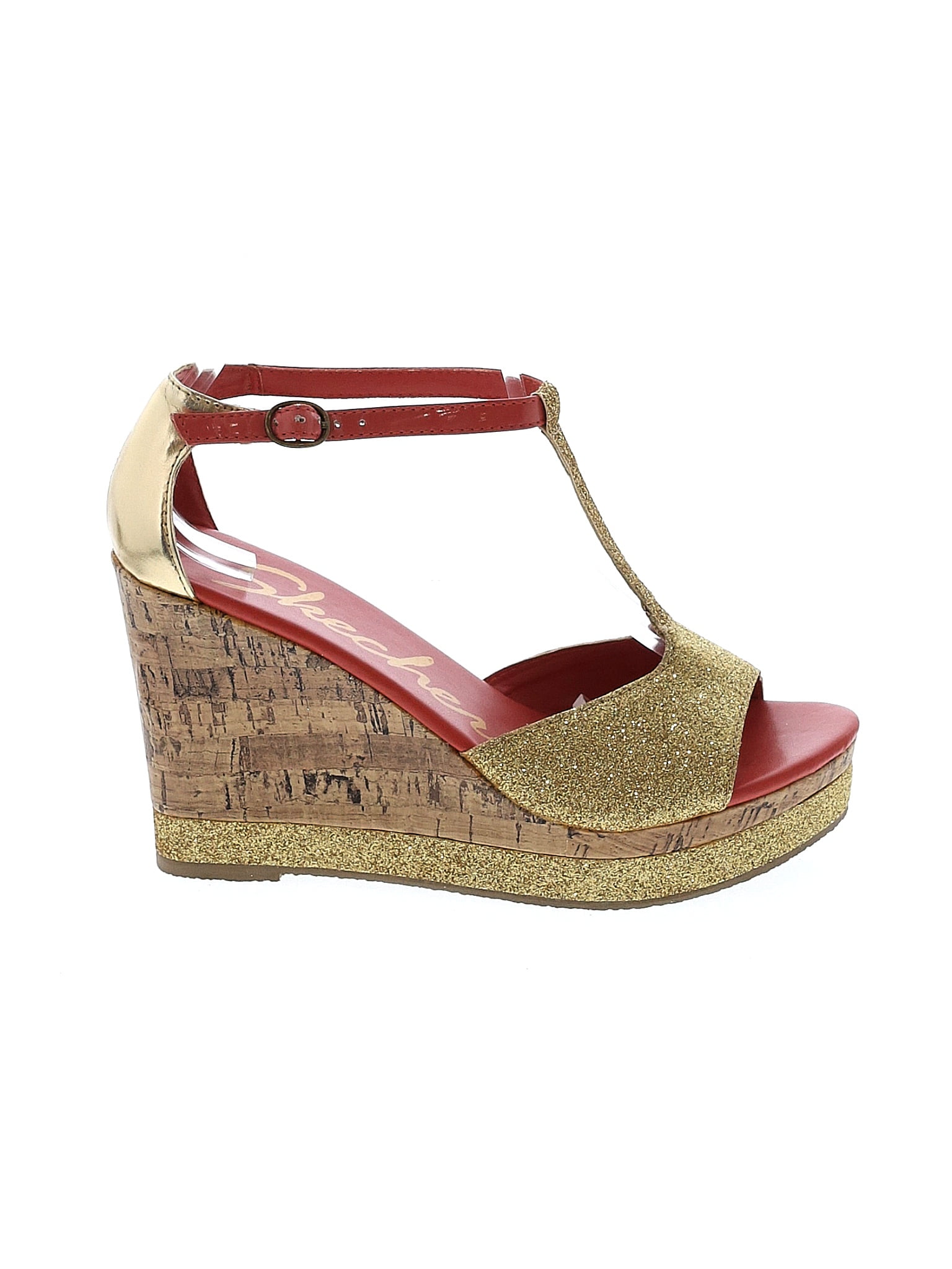 Skechers Metallic Red Wedges Size 8 - 57% off | ThredUp