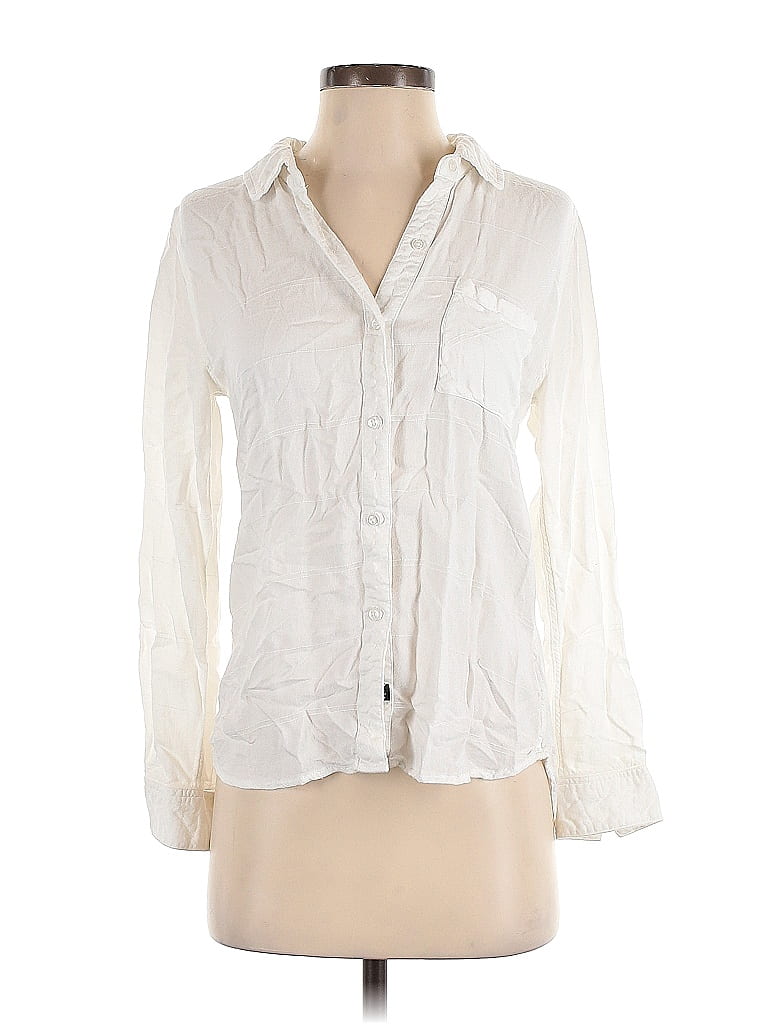 Rails 100% Rayon Ivory Long Sleeve Button-Down Shirt Size XS - 82% off | ThredUp