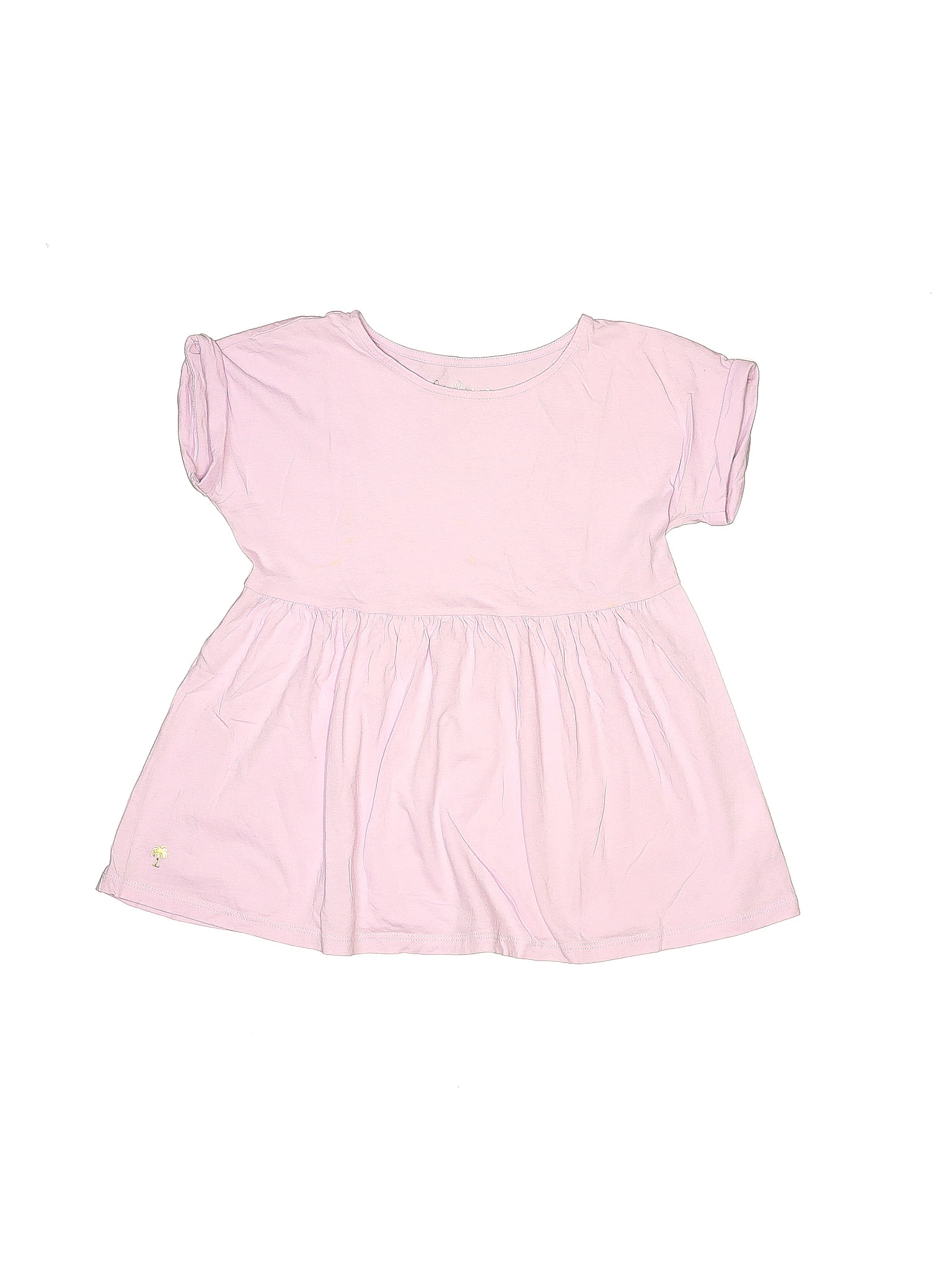 Lilly Pulitzer 100 Cotton Solid Pink Short Sleeve Top Size 8 51 Off