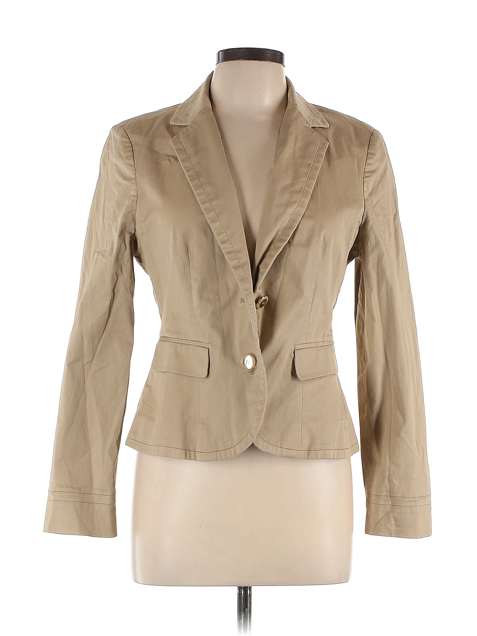 7th Avenue Design Studio New York & Company Solid Tan Blazer Size 10 ...