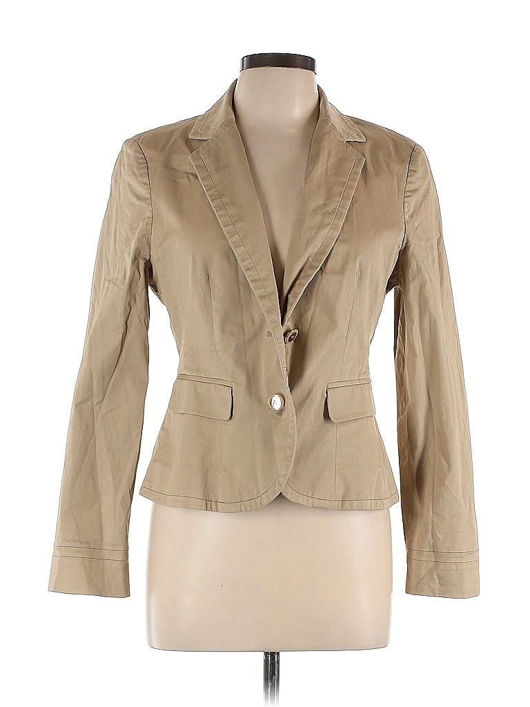 7th Avenue Design Studio New York & Company Solid Tan Blazer Size 10 ...
