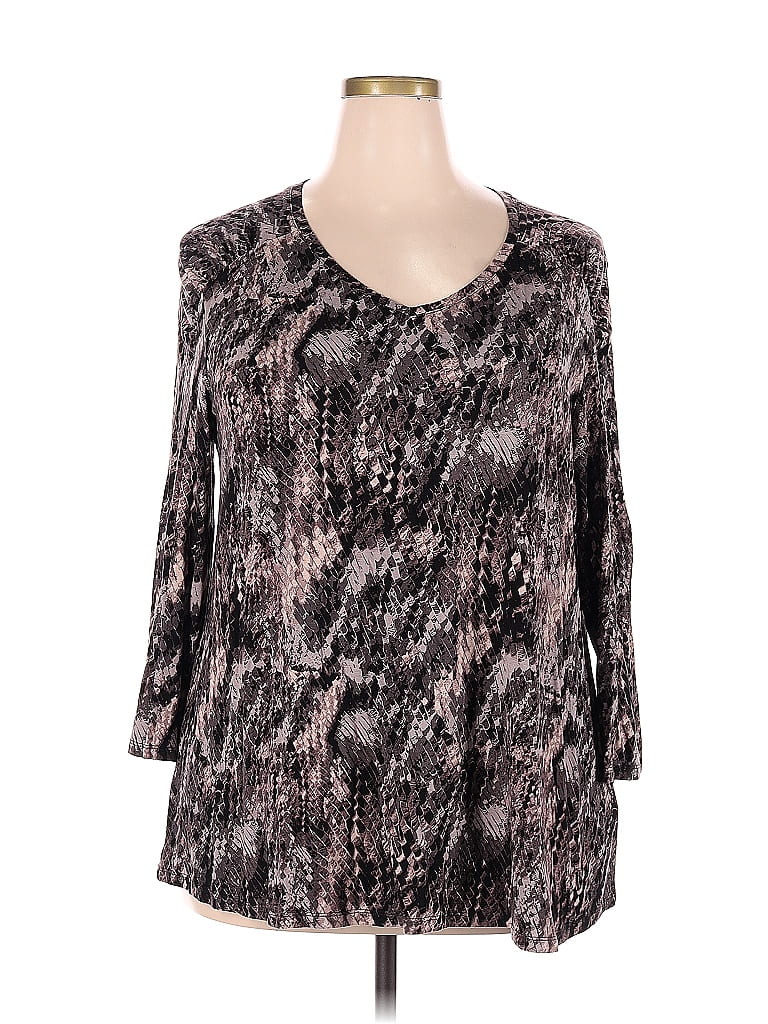 H By Halston Gray 3/4 Sleeve Blouse Size 2X - 90% off | ThredUp