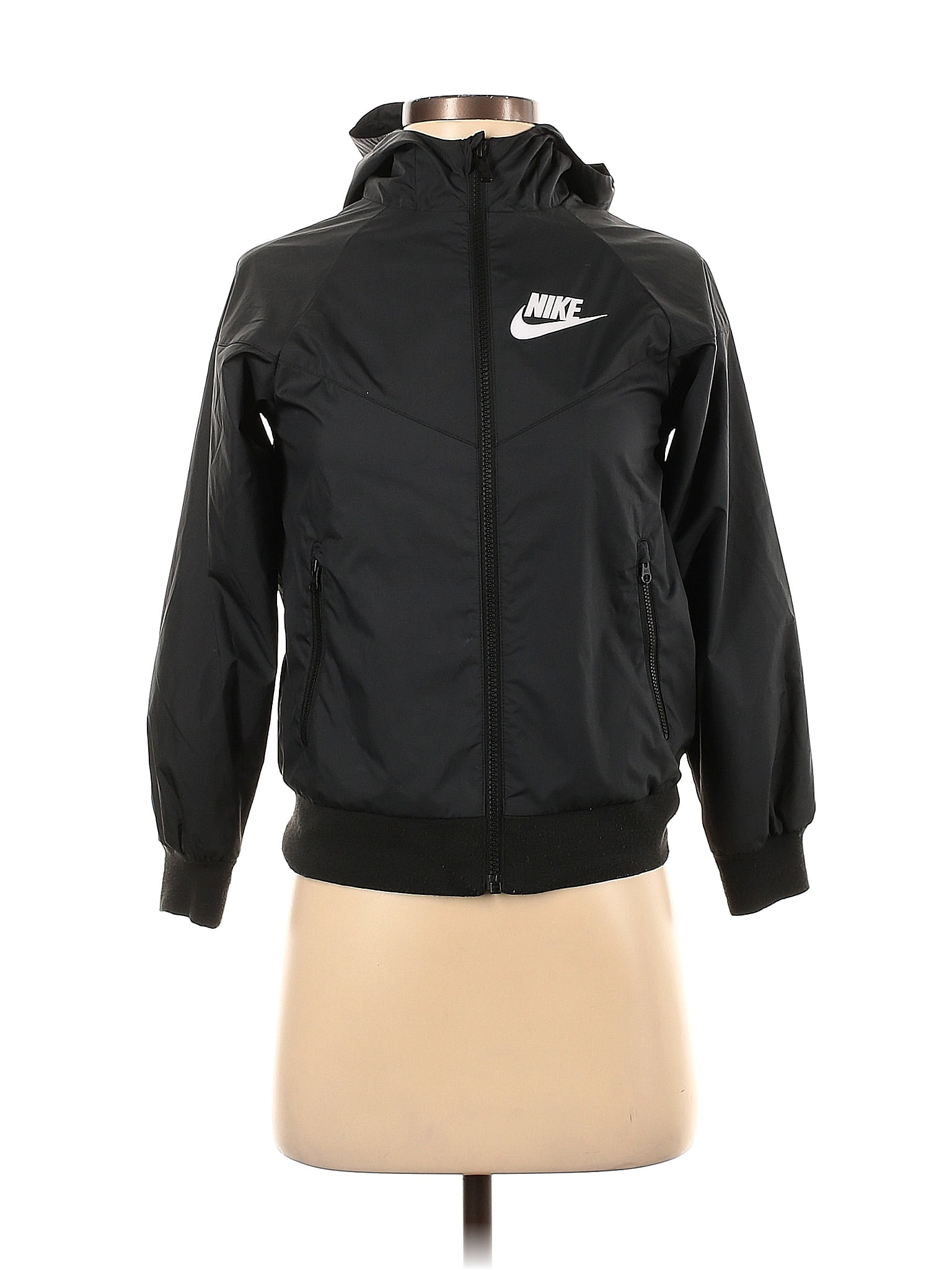 Nike 100% Polyester Solid Black Jacket Size S - 58% off | ThredUp