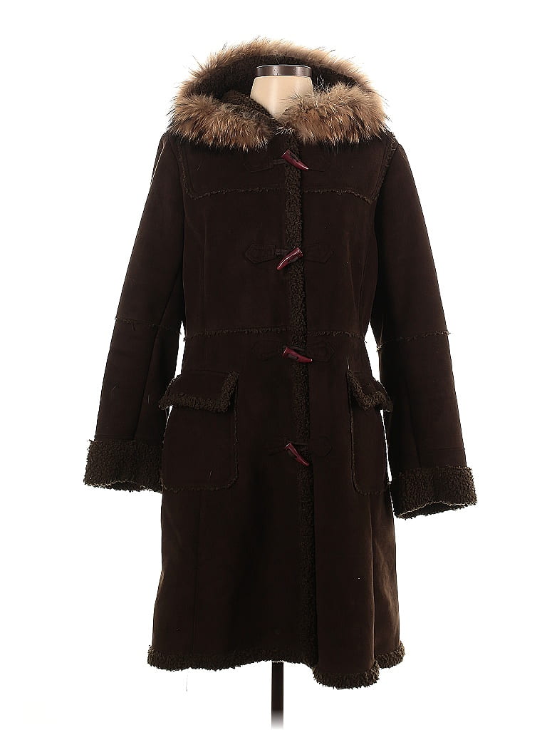 Jones New York 100% Acrylic Solid Brown Coat Size L - 73% off | ThredUp
