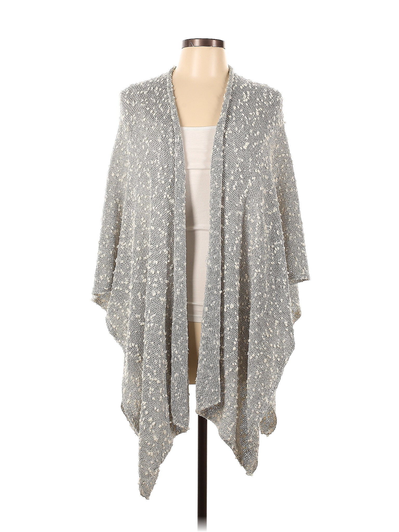 Chico's Color Block Marled Gray Wrap One Size - 71% off | ThredUp