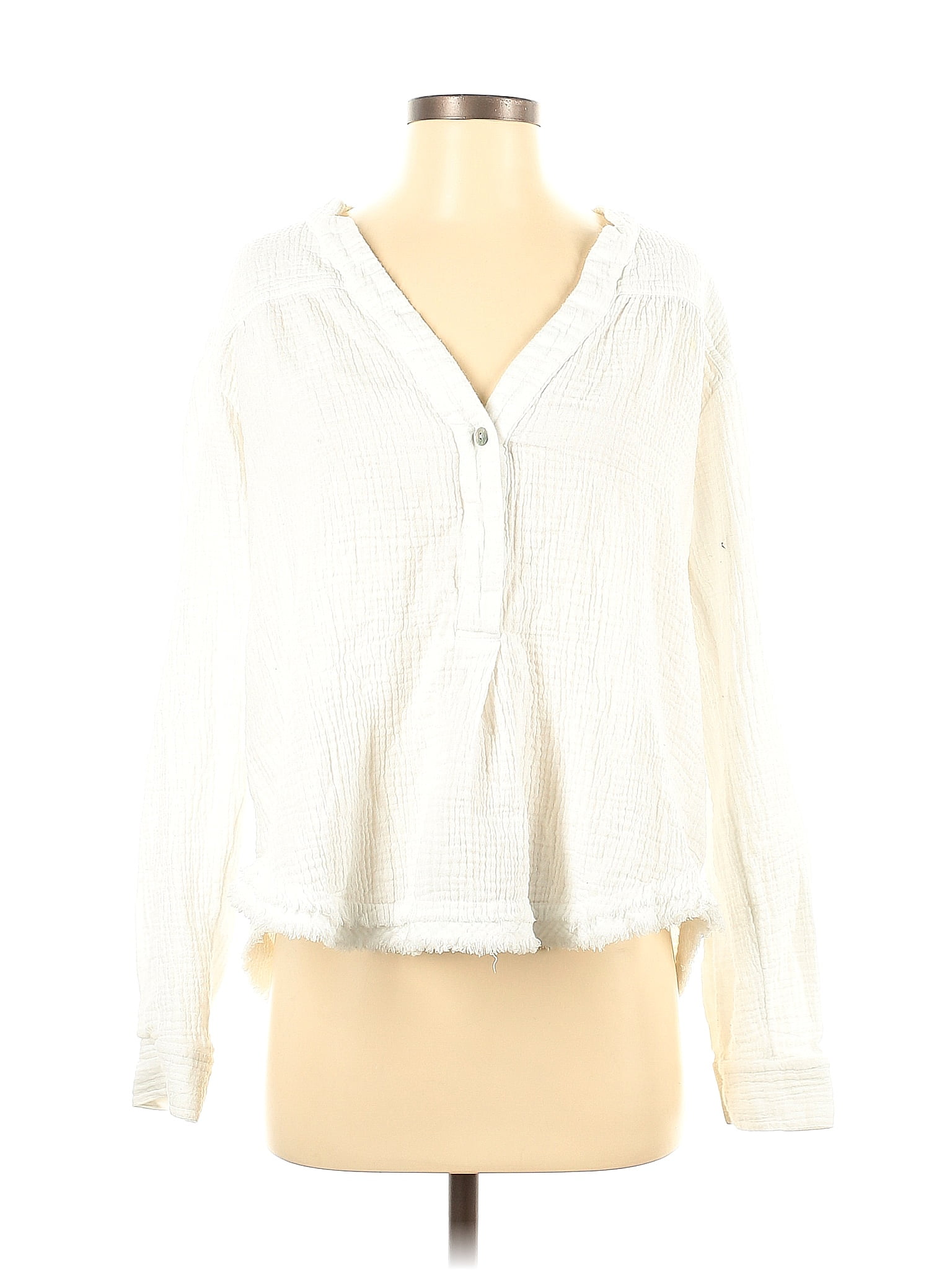 Free People White Long Sleeve Blouse Size S - 67% off | ThredUp