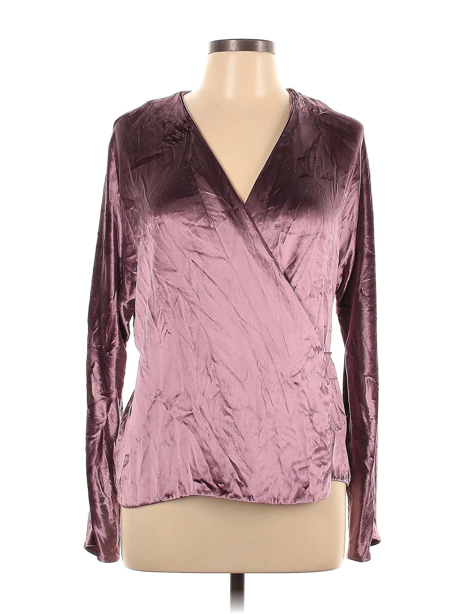 Vince Burgundy Long Sleeve Blouse Size L 80 Off Thredup
