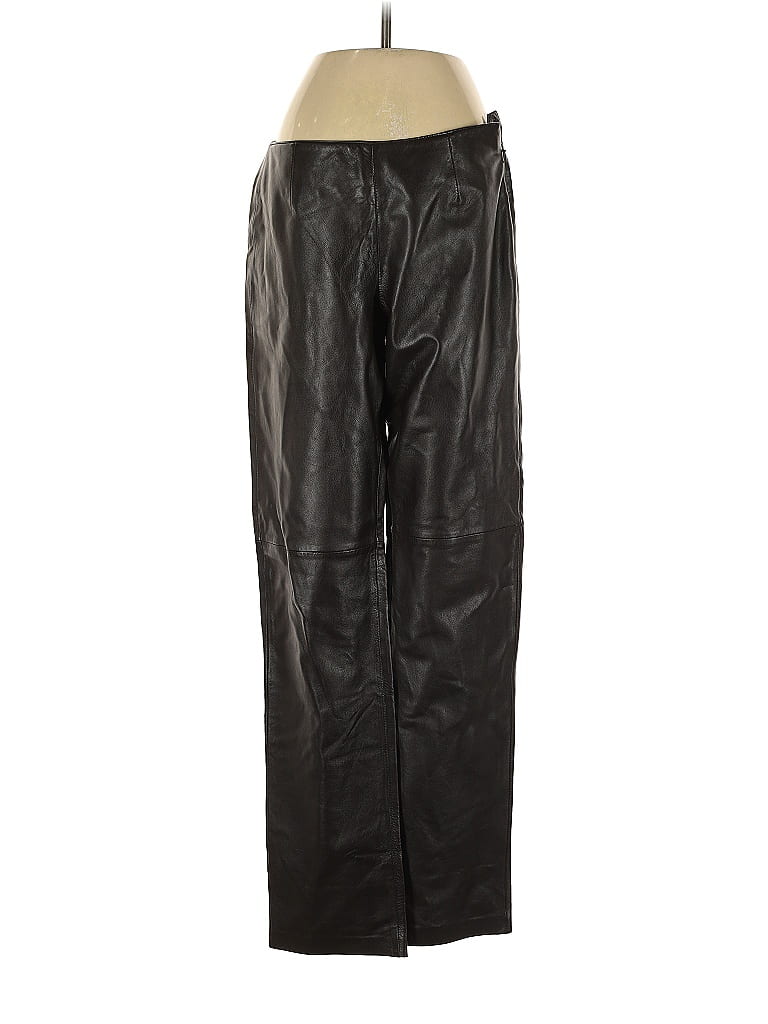 Moda International 100% Leather Solid Black Brown Leather Pants Size S ...