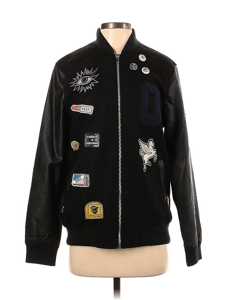 Obey N'89 Propaganda Black Jacket Size S - 59% off | ThredUp