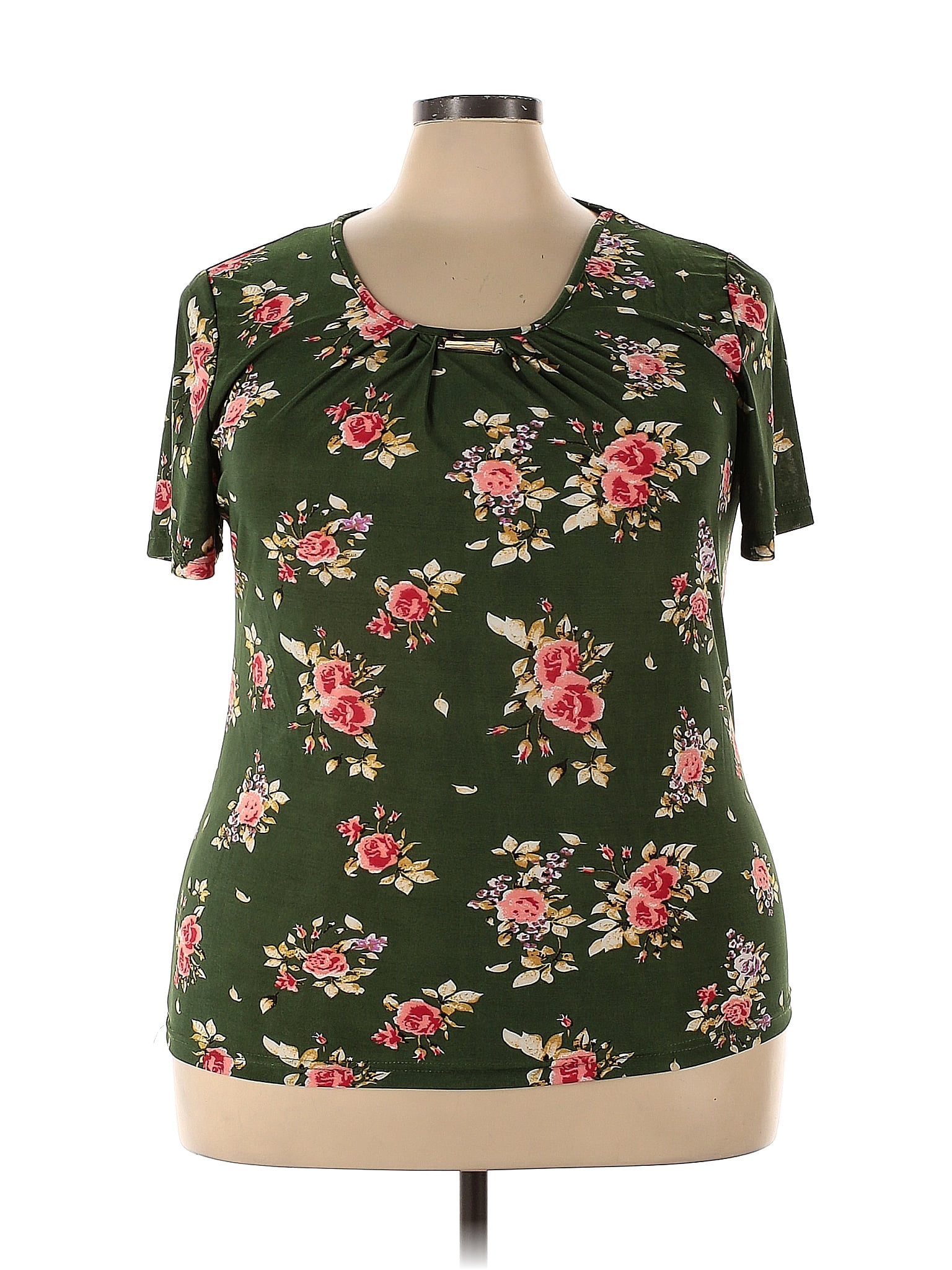 Assorted Brands Green Short Sleeve Top Size 3x Plus 44 Off Thredup