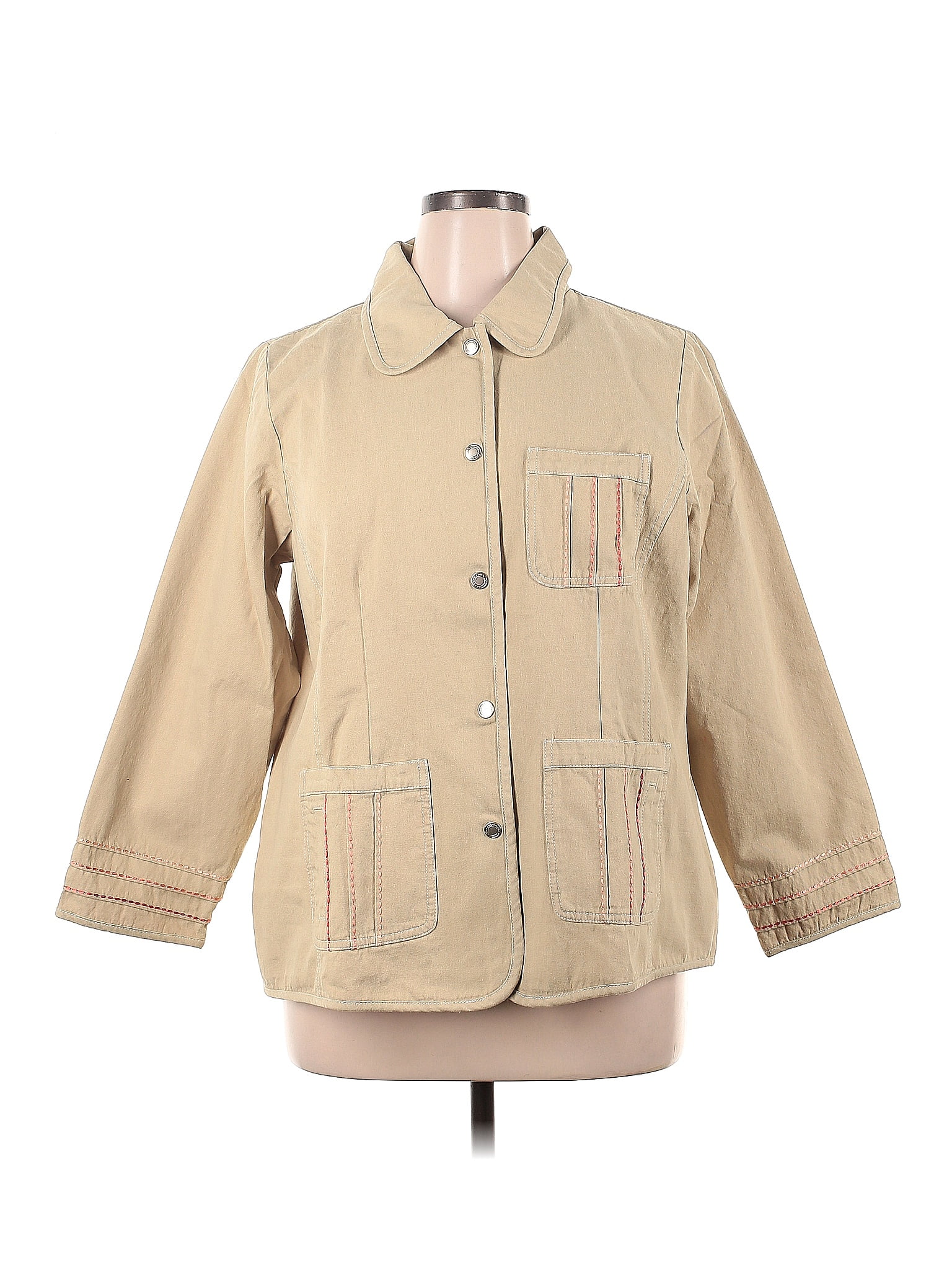 Denim Co 100% Cotton Tan Jacket Size 1X (Plus) - 28% off | ThredUp