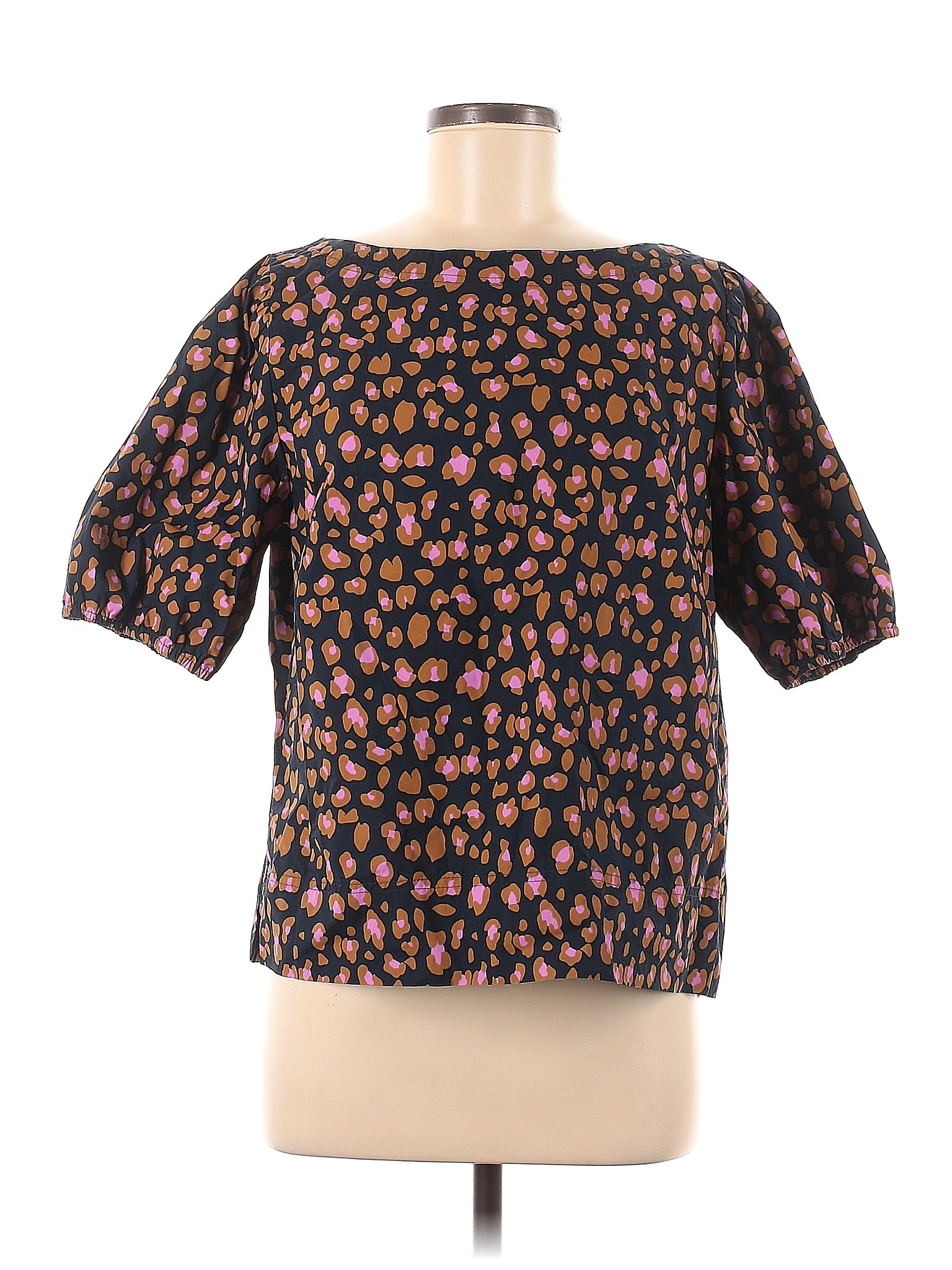 J Crew 100 Cotton Black Short Sleeve Blouse Size M 72 Off Thredup