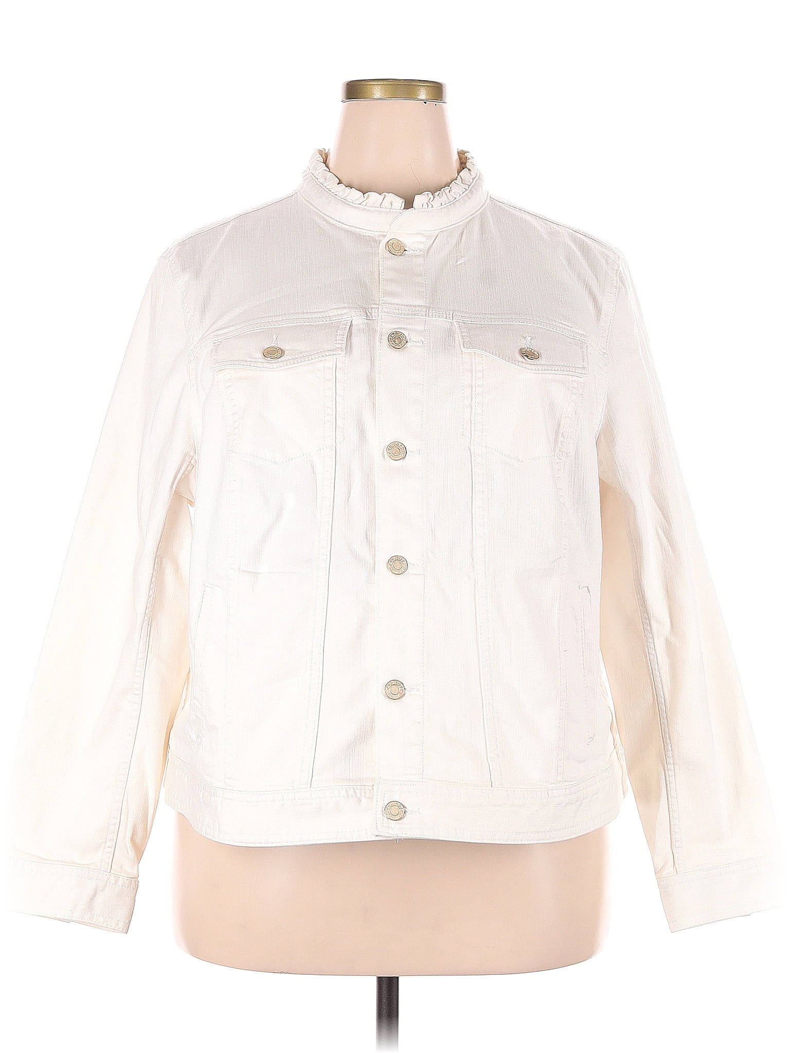 Talbots Solid White Ivory Jacket Size 3X (Plus) - 71% off | ThredUp