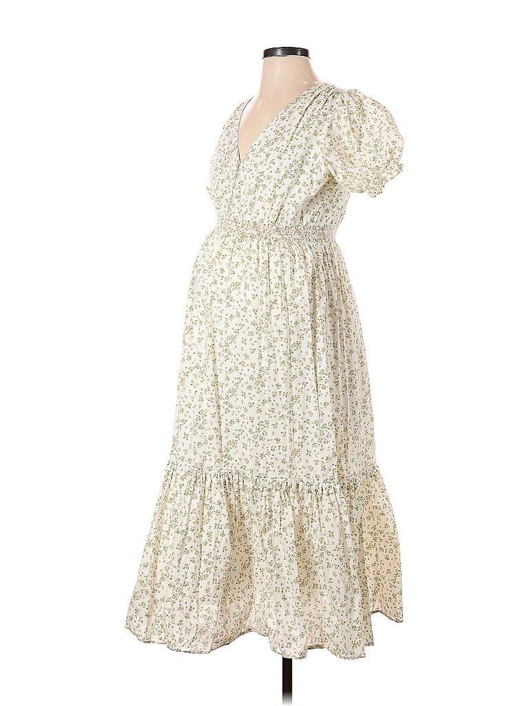 Hatch 100% Cotton Floral Ivory Casual Dress Size XS Maternity (0 ...