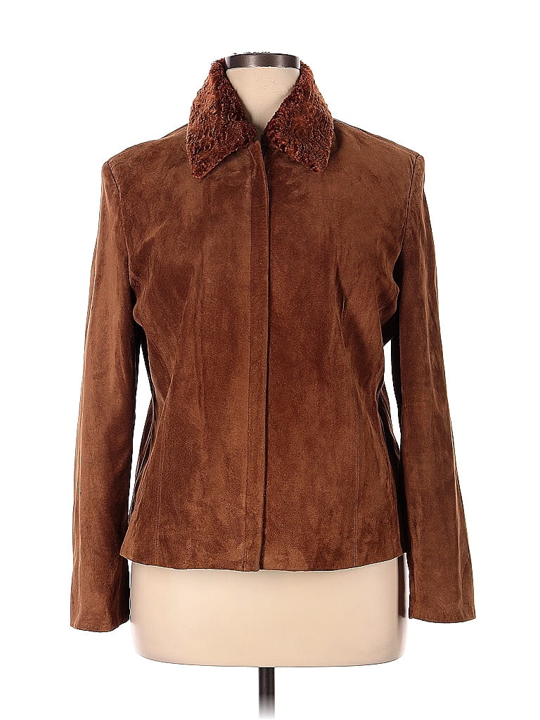 Valerie Stevens 100% Leather Solid Brown Leather Jacket Size XL - 50% ...