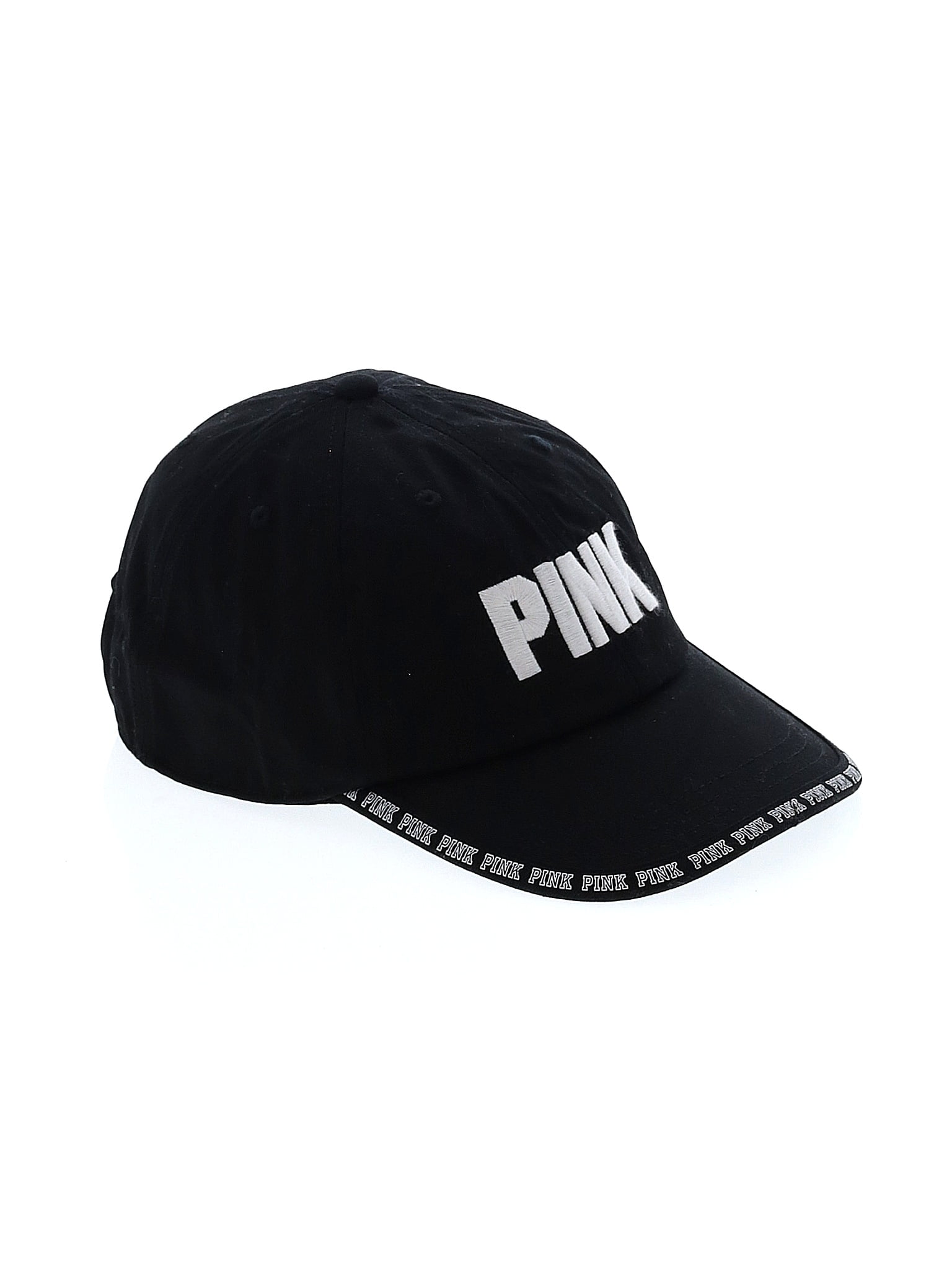 Victoria's Secret Pink 100% Cotton Solid Black Pink Baseball Cap One ...