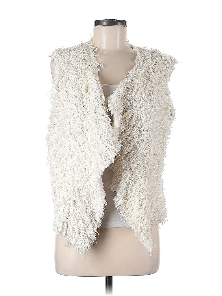 IRO Jeans Solid Ivory Faux Fur Vest Size 38 (EU) - 82% off | ThredUp