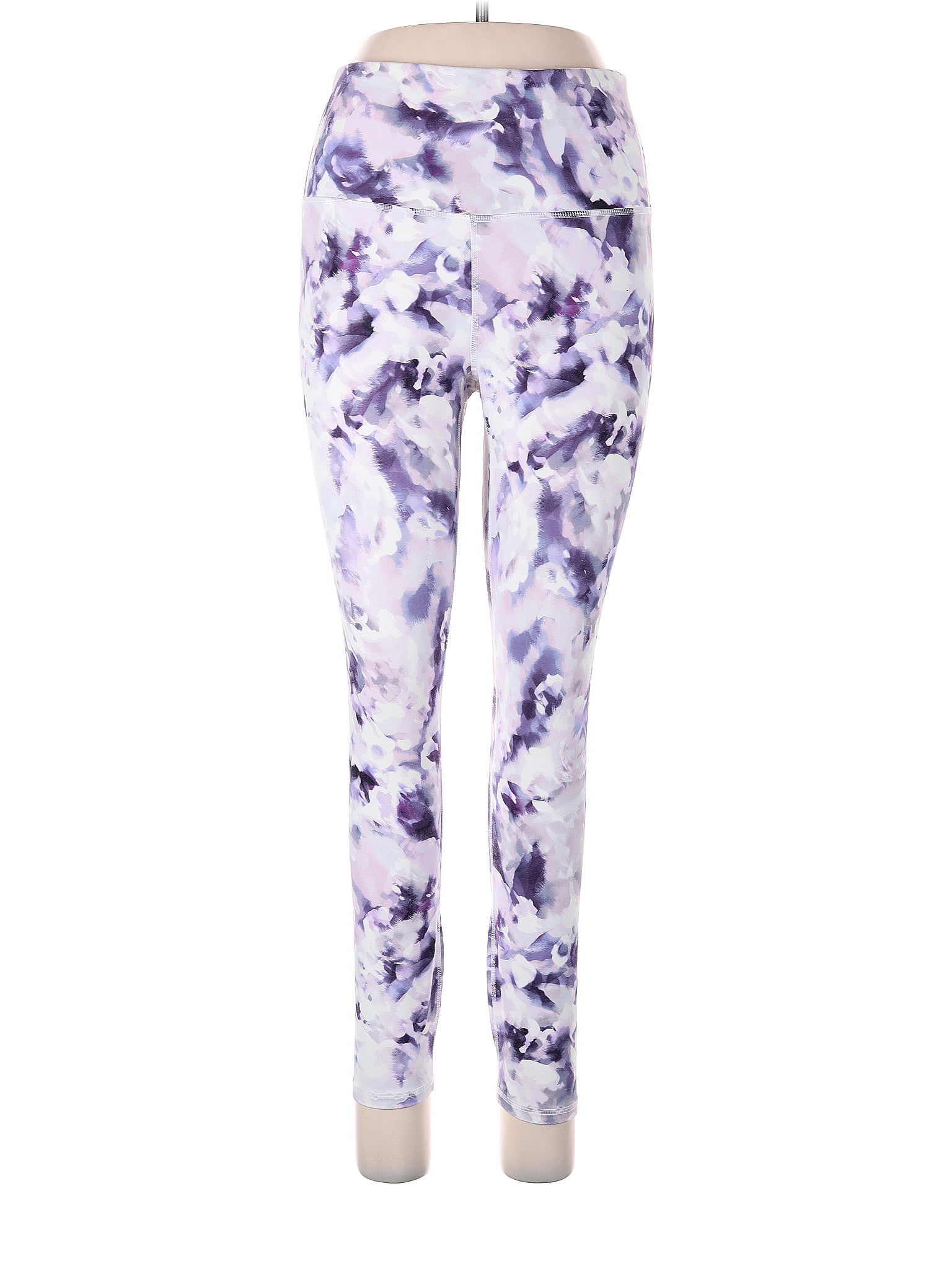 GAIAM Floral Motif Acid Wash Print Paint Splatter Print Purple Active ...