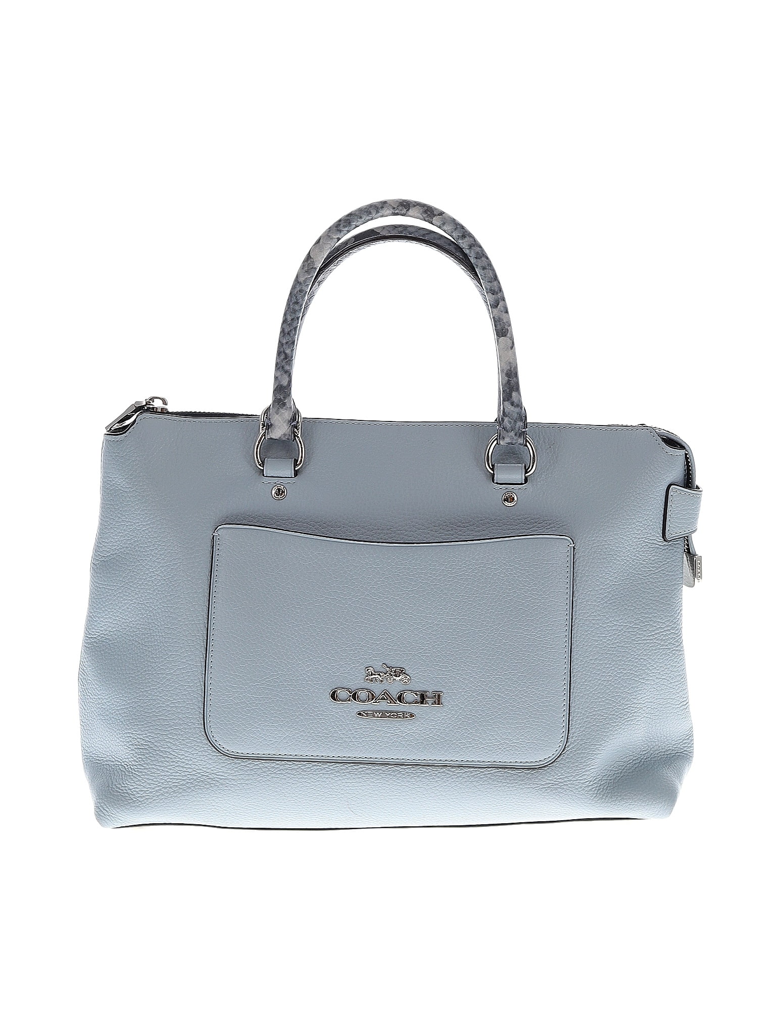 Coach 100% Leather Solid Blue Gray Leather Satchel One Size - 78% off ...