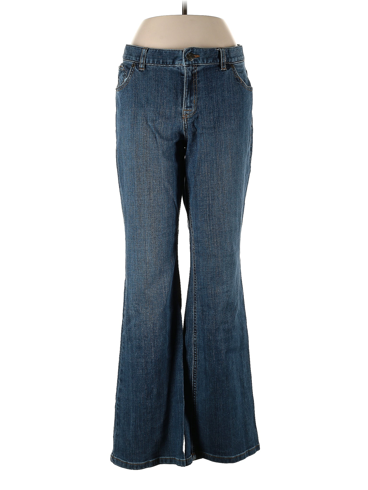 Lands' End Solid Blue Jeans Size 12 - 73% off | ThredUp